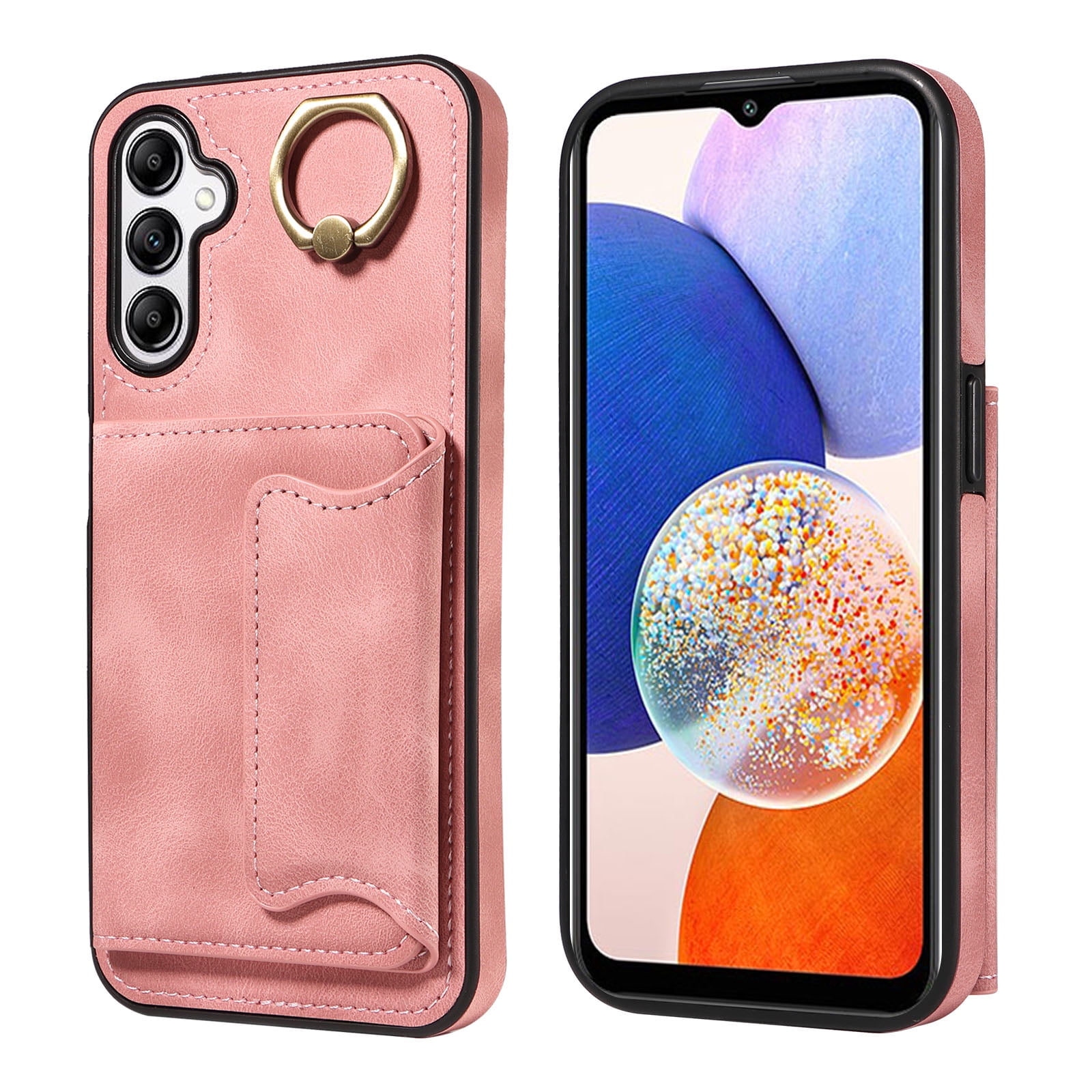 Case for Samsung Galaxy A14 4G, PU Leather 3 Card Slots with Finger ...