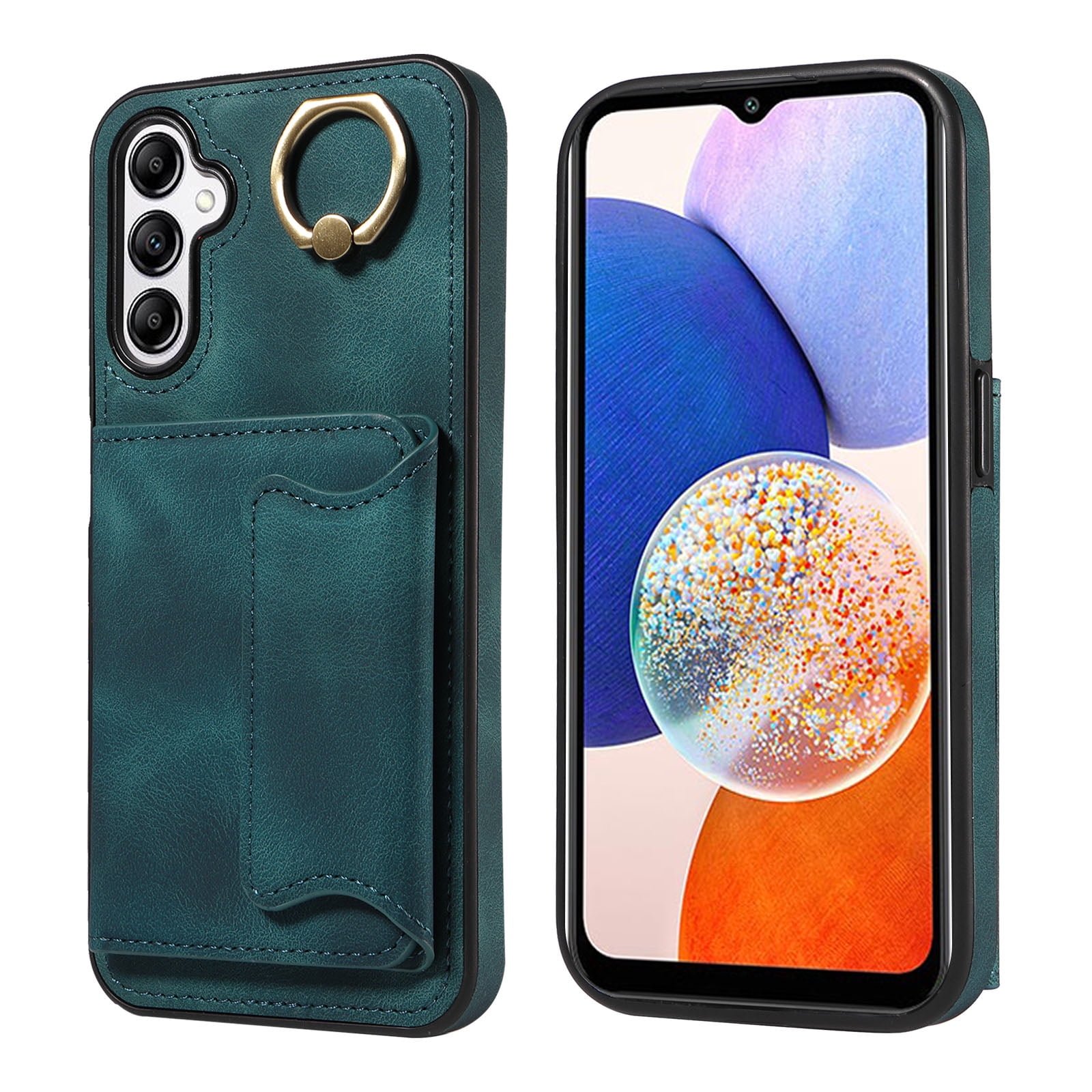 Case for Samsung Galaxy A14 5G, PU Leather 3 Card Slots with Finger ...