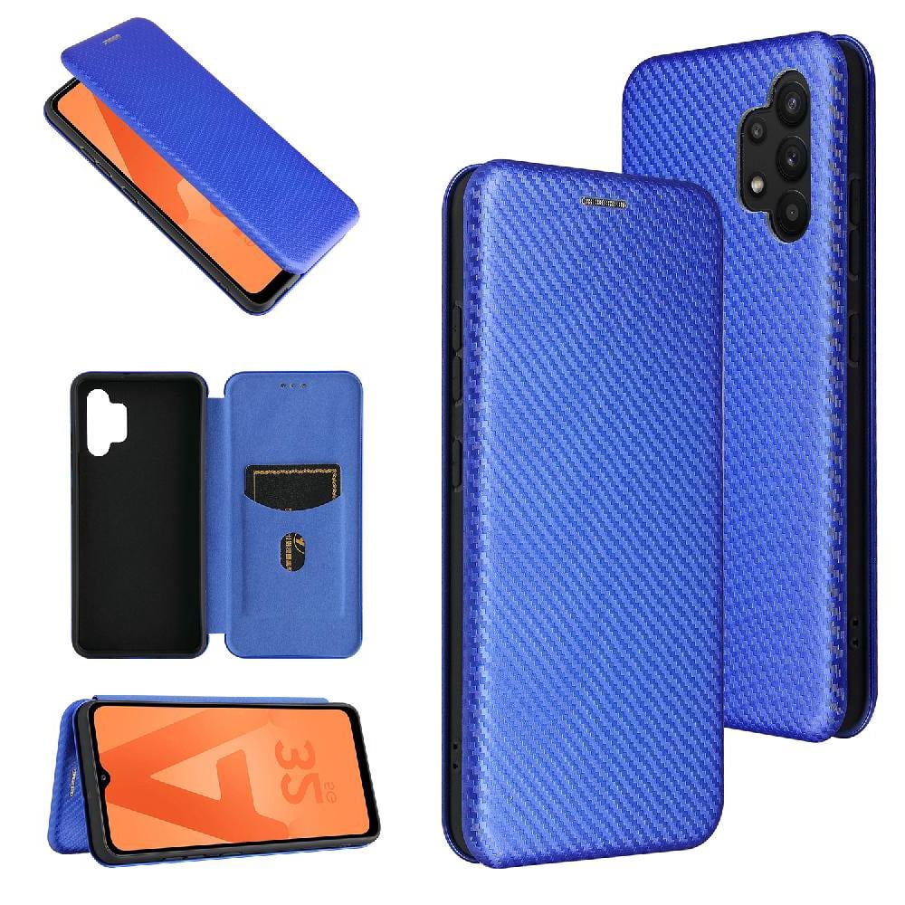 Case for Samsung Galaxy A32 4G Leather Folio Flip Case Magnetic Carbon ...