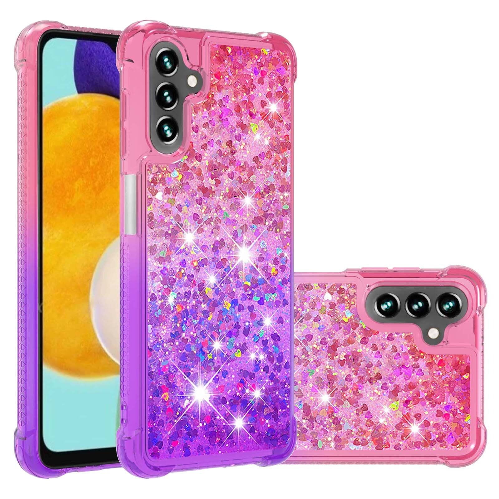 Case for Samsung Galaxy A34 5G Liquid Glitter Funny Bling Shiny Crystal Flowing Sparkle Moving ...
