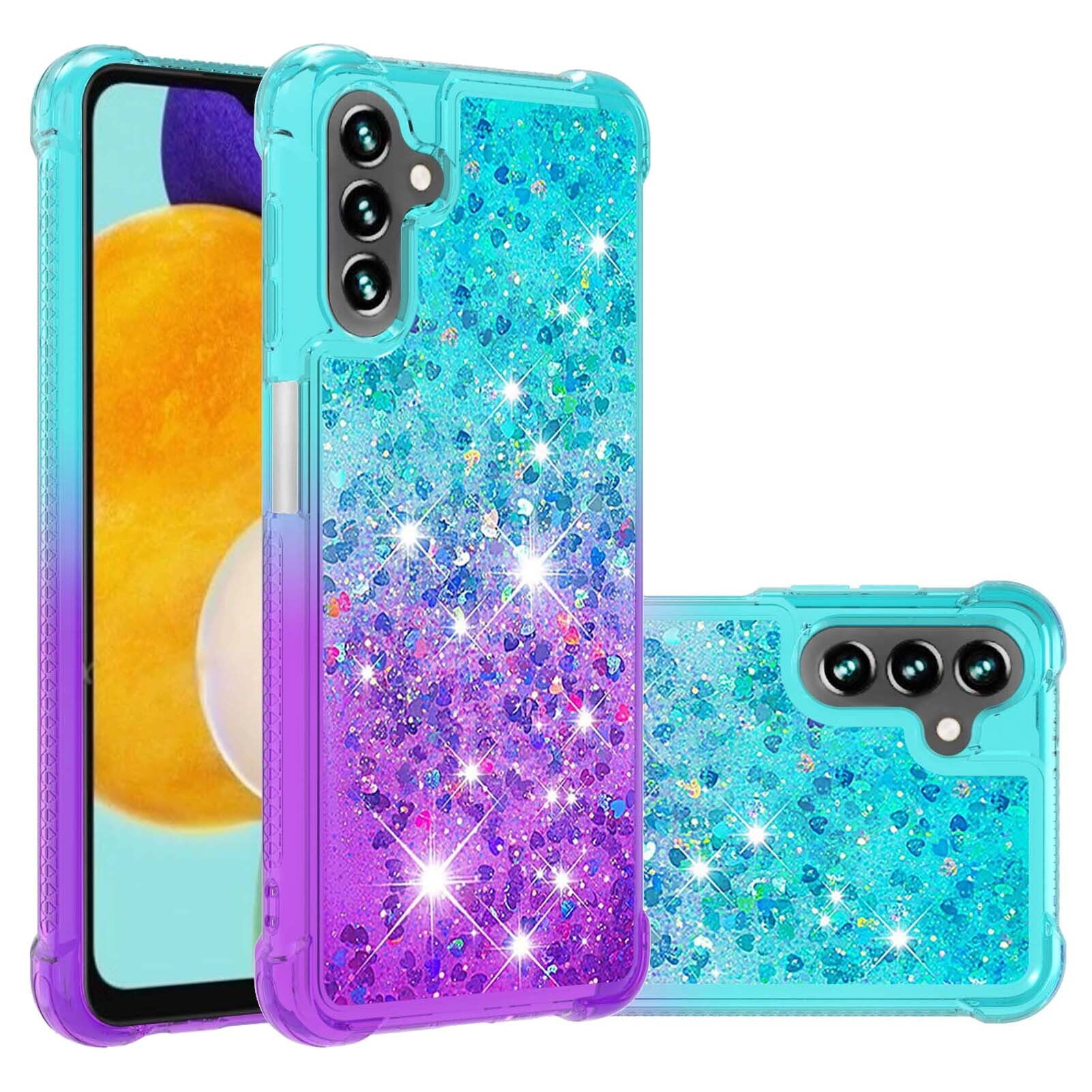 Case for Samsung Galaxy A34 5G Liquid Glitter Funny Bling Shiny Crystal Flowing Sparkle Moving ...