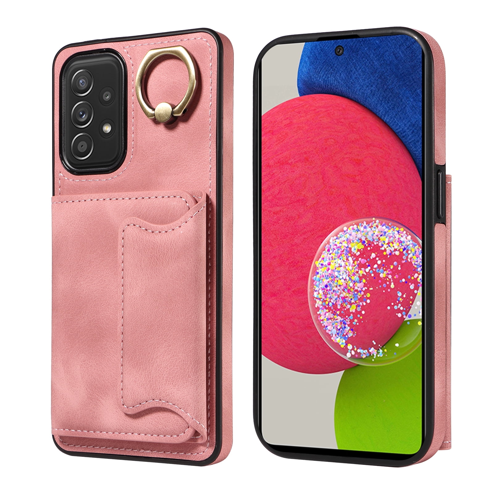 Case for Samsung Galaxy A52 5G, PU Leather 3 Card Slots with Finger ...