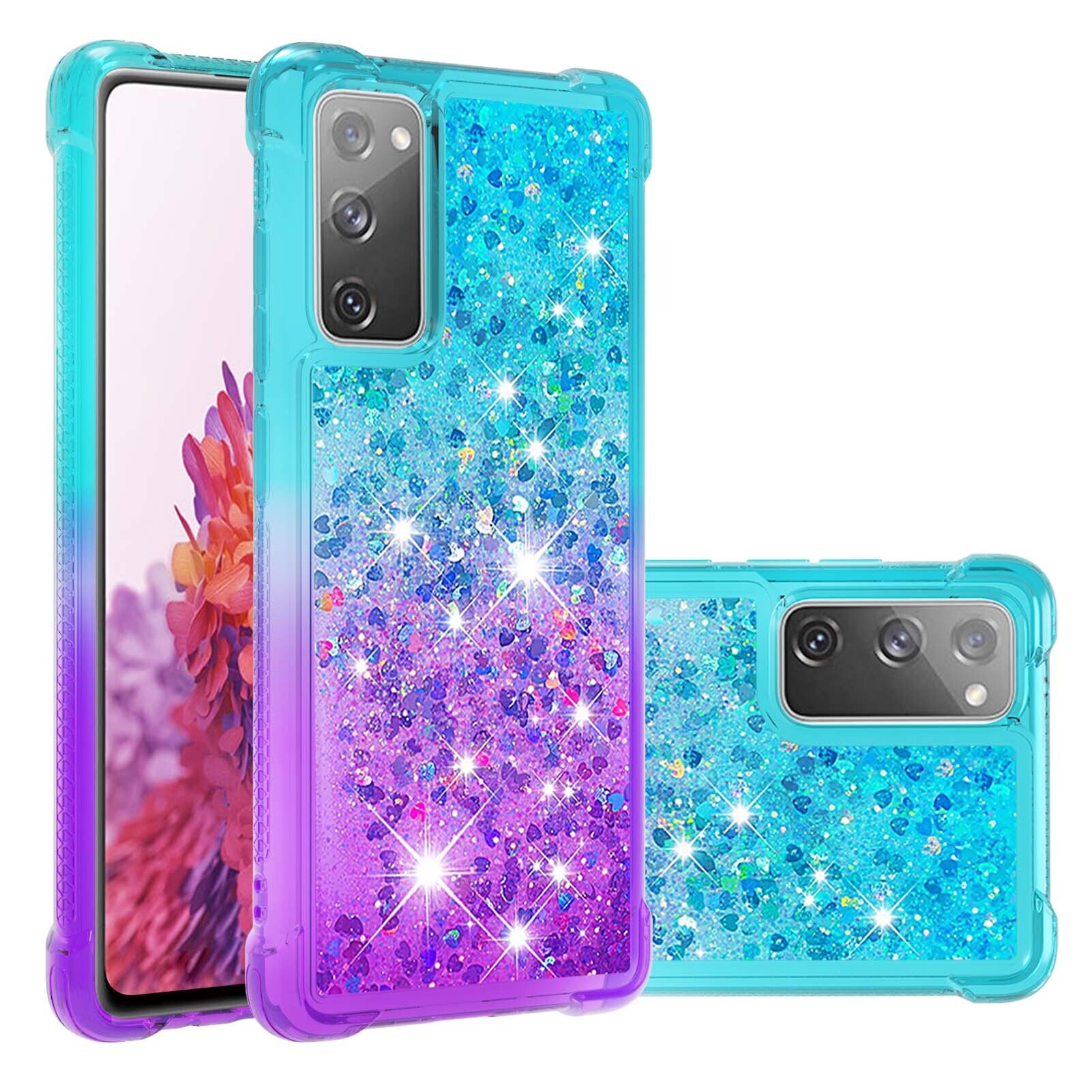 Case for Samsung Galaxy S20 FE 4G/5G Liquid Glitter Funny Bling Shiny Crystal Flowing Sparkle ...