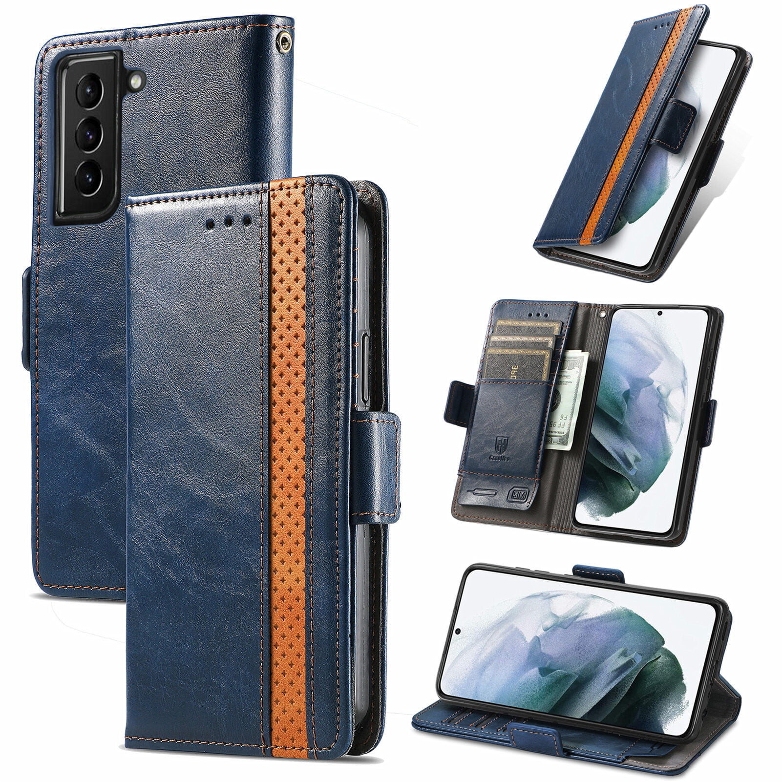 Case for Samsung Galaxy S21 FE 5G Cover Leather Wallet Folio Case Book ...