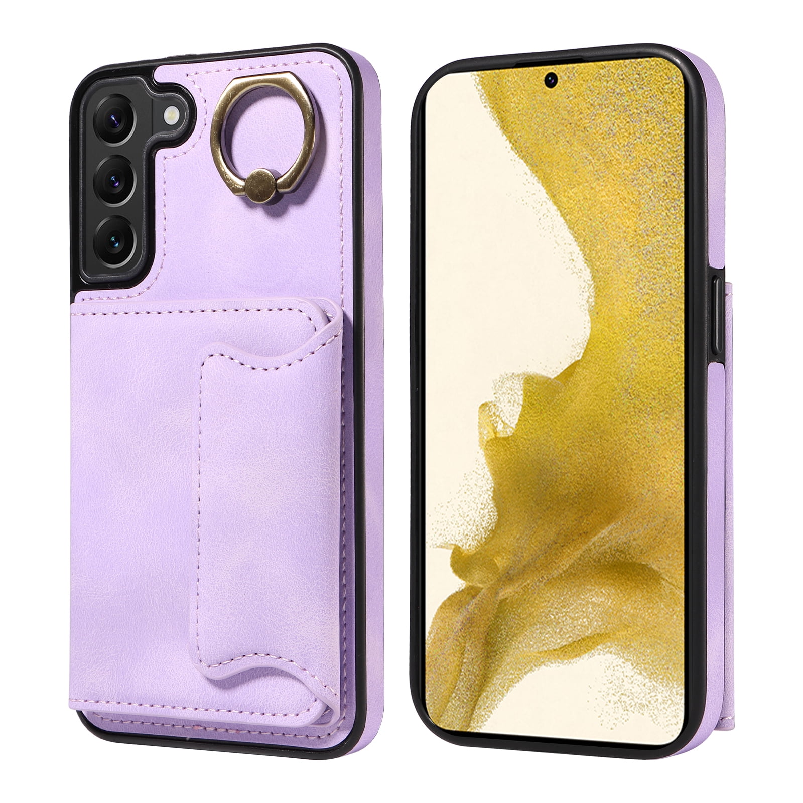 Case for Samsung Galaxy S22 Plus, PU Leather 3 Card Slots with Finger ...