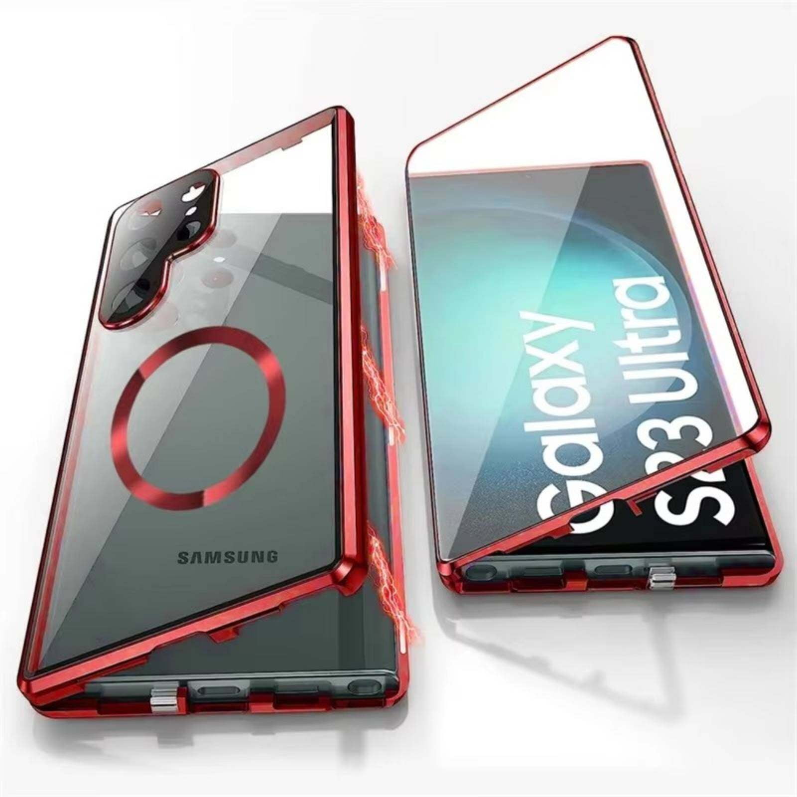 Case for Samsung Galaxy S23 FE,with Double Sided Magnetic Tempered ...