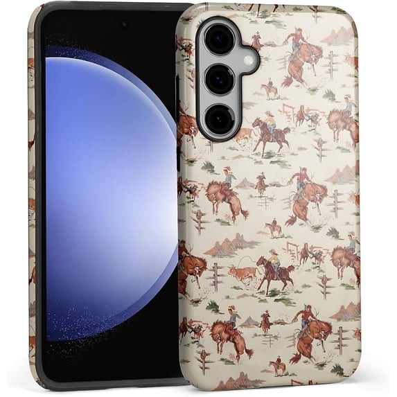 Case for Samsung Galaxy S24,Retro Western Cattle Horses Exquisitely ...