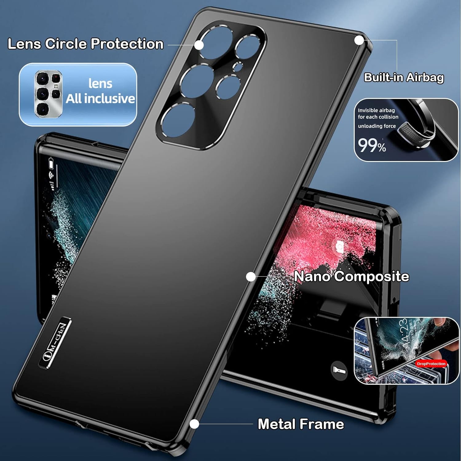 Case for Samsung Galaxy S24 Ultra/S24 Plus/S24, Magnetic Adsorption Metal Frame Anti-Fingerprint ...