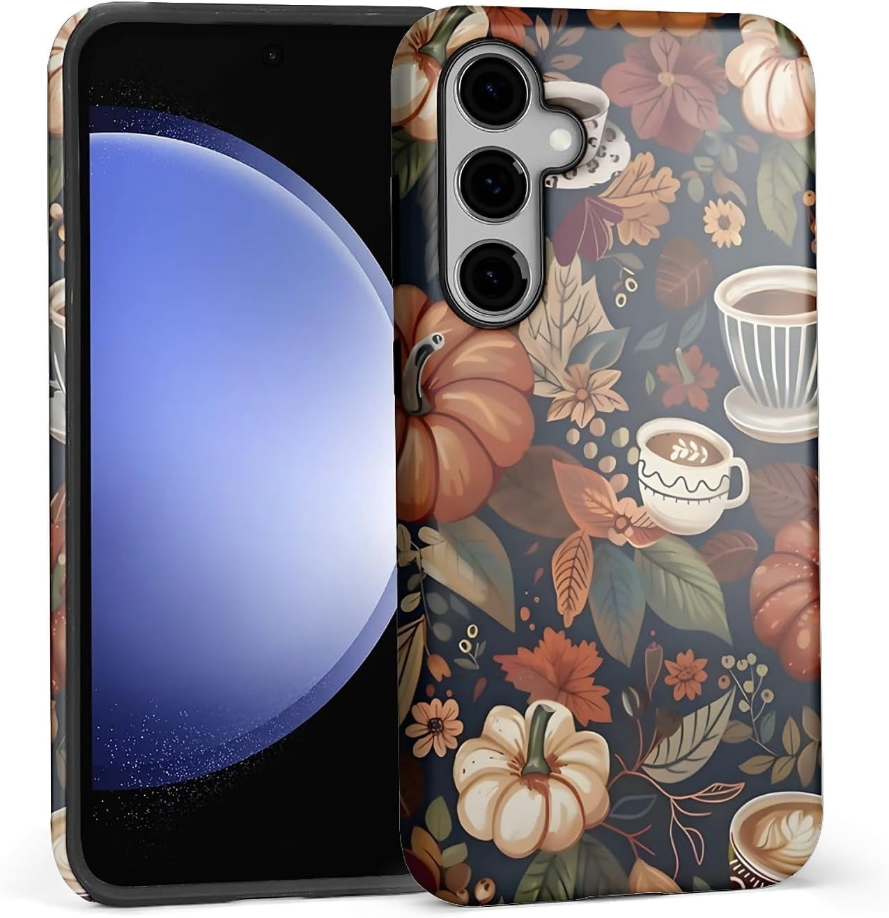 Case for Samsung Galaxy S25,Fall Coffee Leaves Pumpkins Exquisitely ...