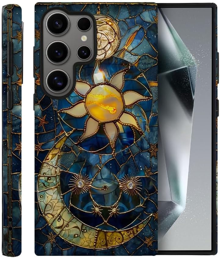 Case for Samsung Galaxy S25 Ultra, Sun Moon Celestial Glass Phone Case ...