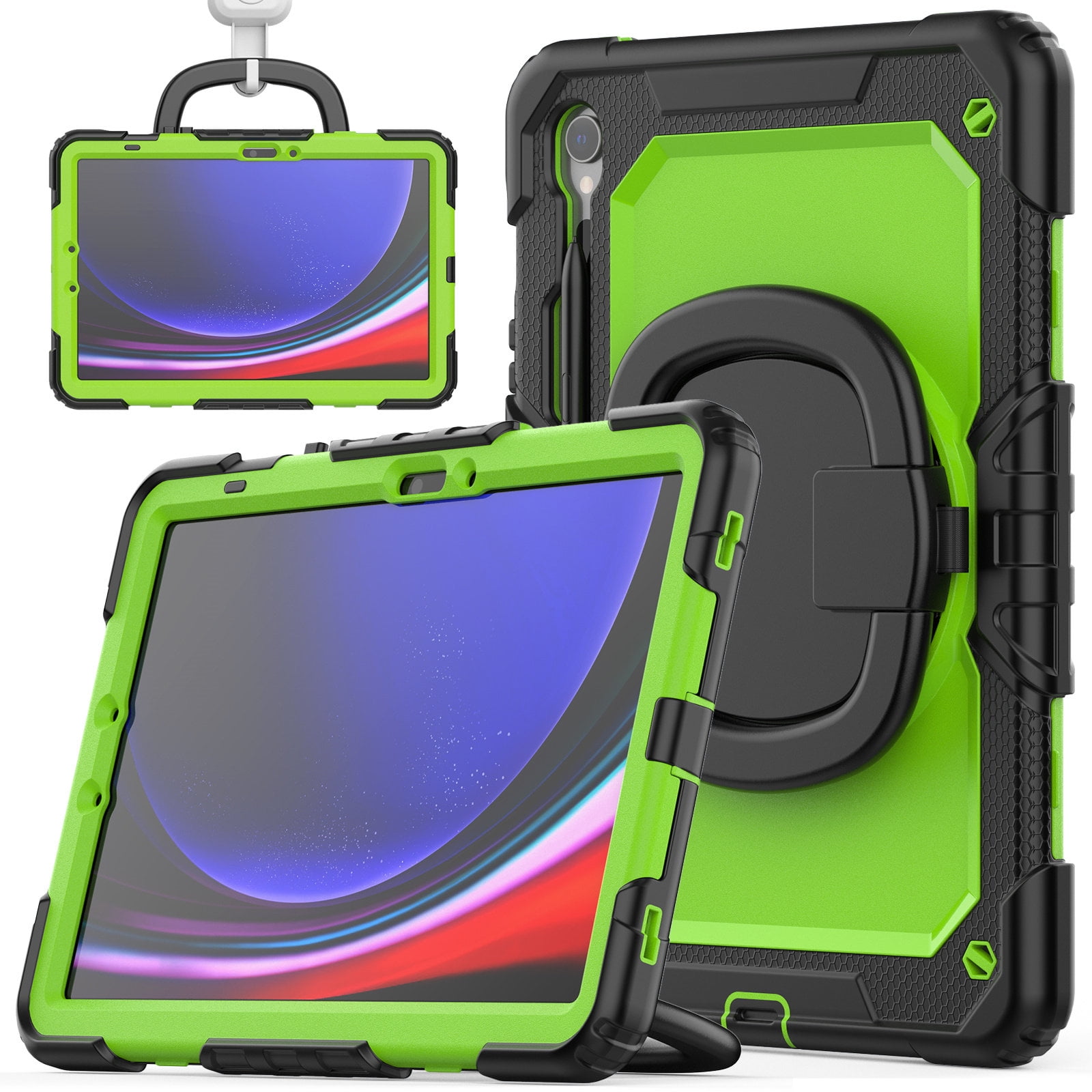 Case for Samsung Galaxy Tab S10 Lite/S10 FE/S9 FE/S9, 360 Rotating ...