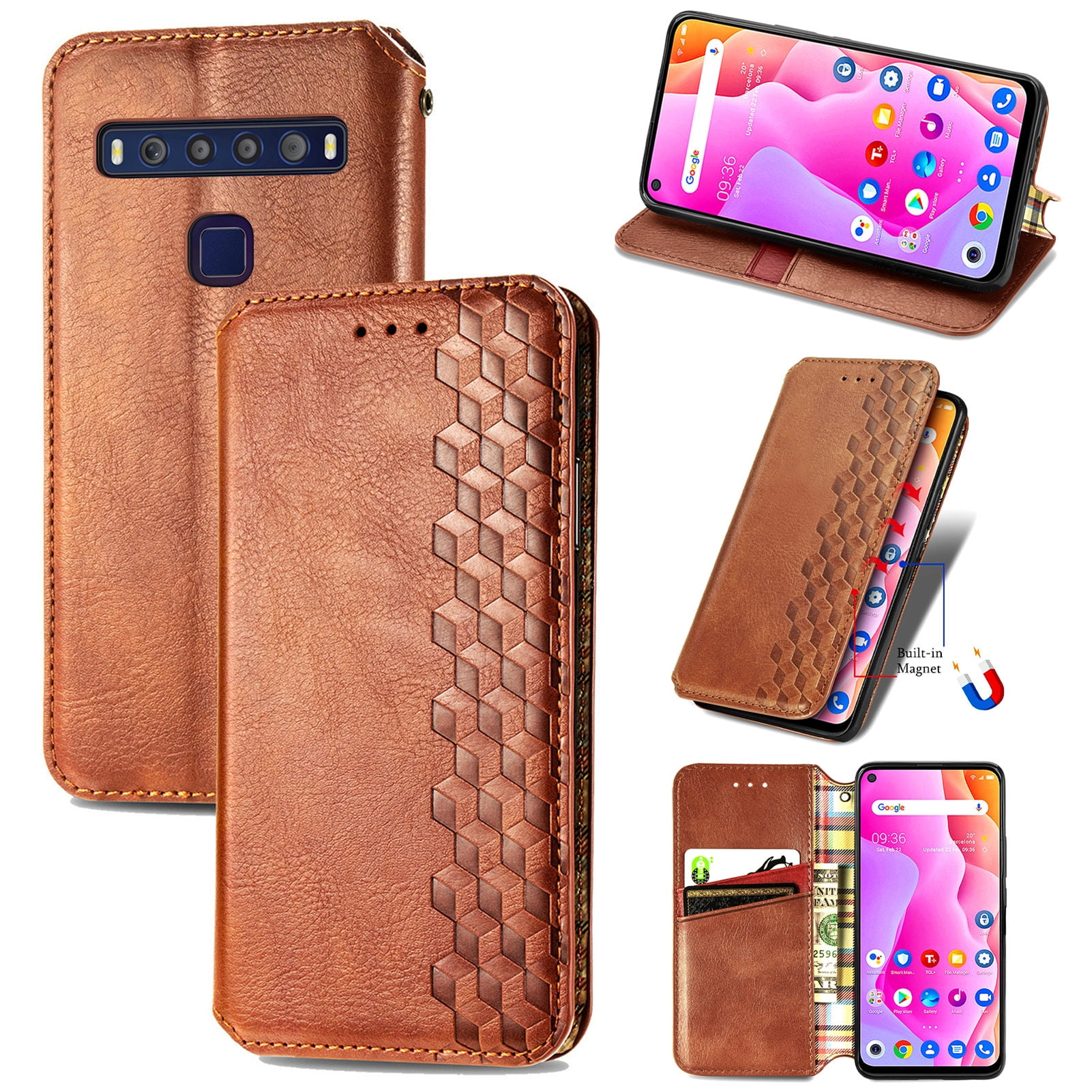 Case for TCL 10L Cover Magnetic Protective Wallet Flip Case - Walmart.com
