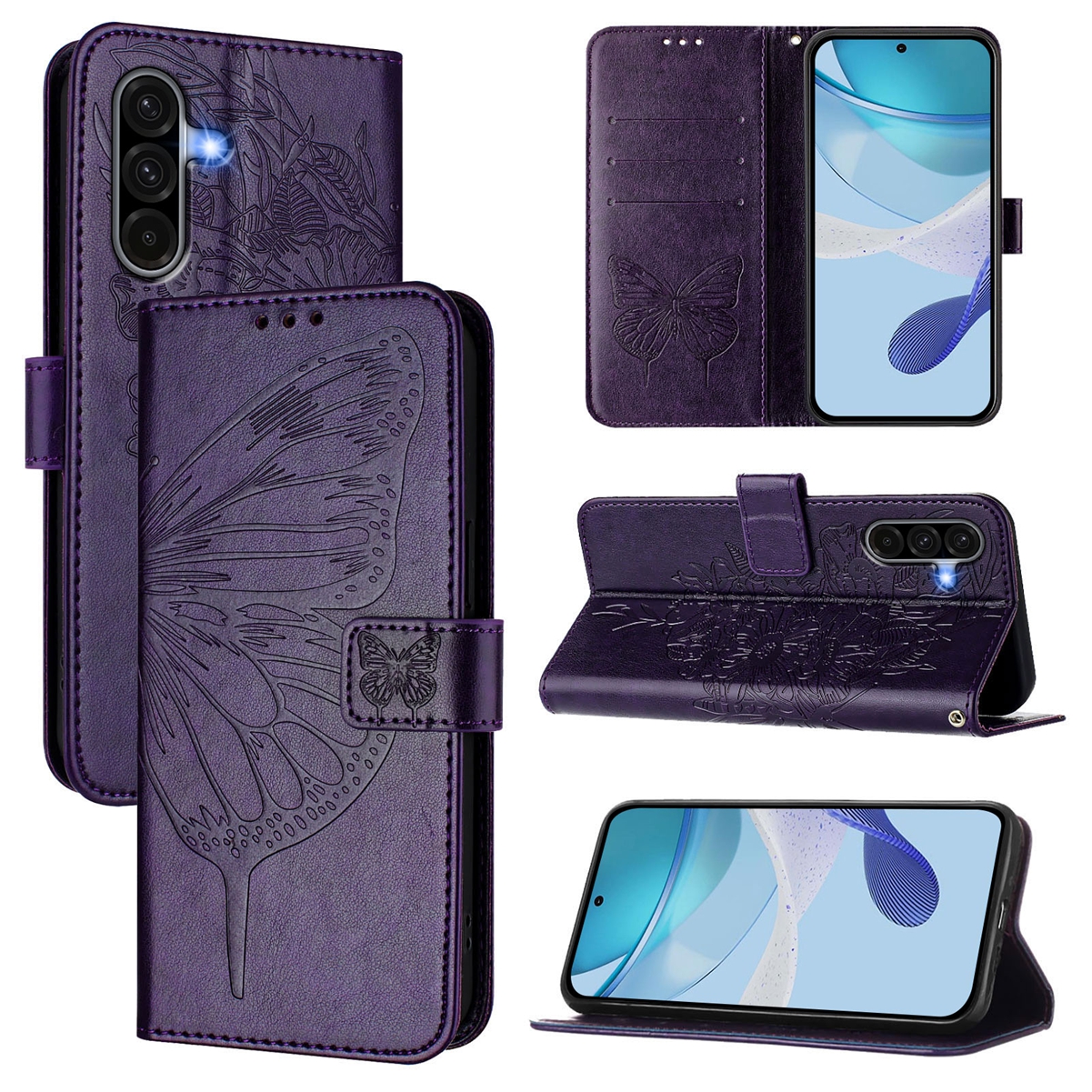 Case for TCL 40 XL Leather phone case with butterfly embossed magnetic ...