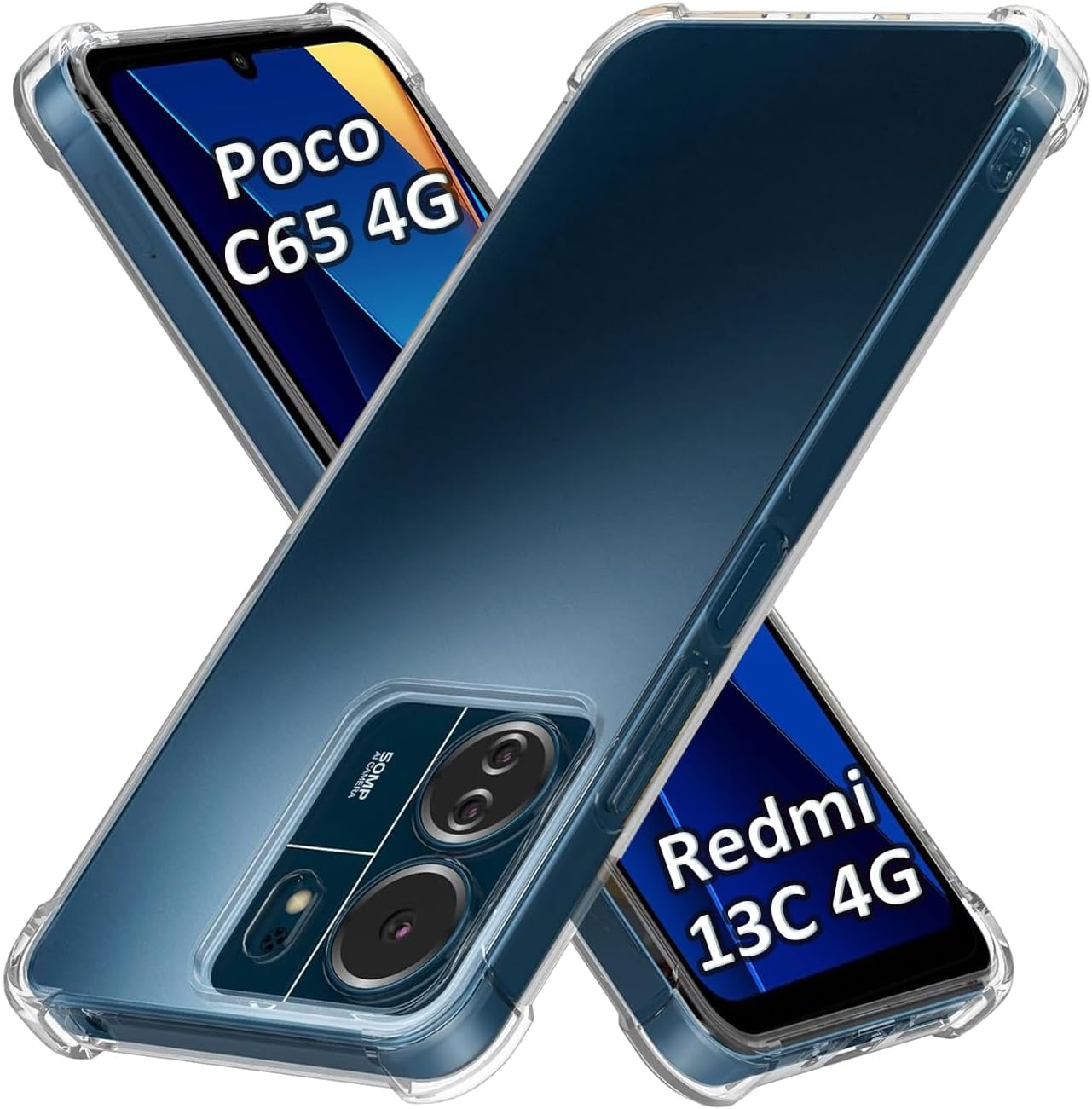 Case for Xiaomi Redmi 13C / Poco C65 Clear TPU Four Corners Protective ...