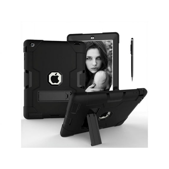 Case for iPad 2, iPad 3, iPad 4 with Kickstand, Heavy Duty Shockproof ...