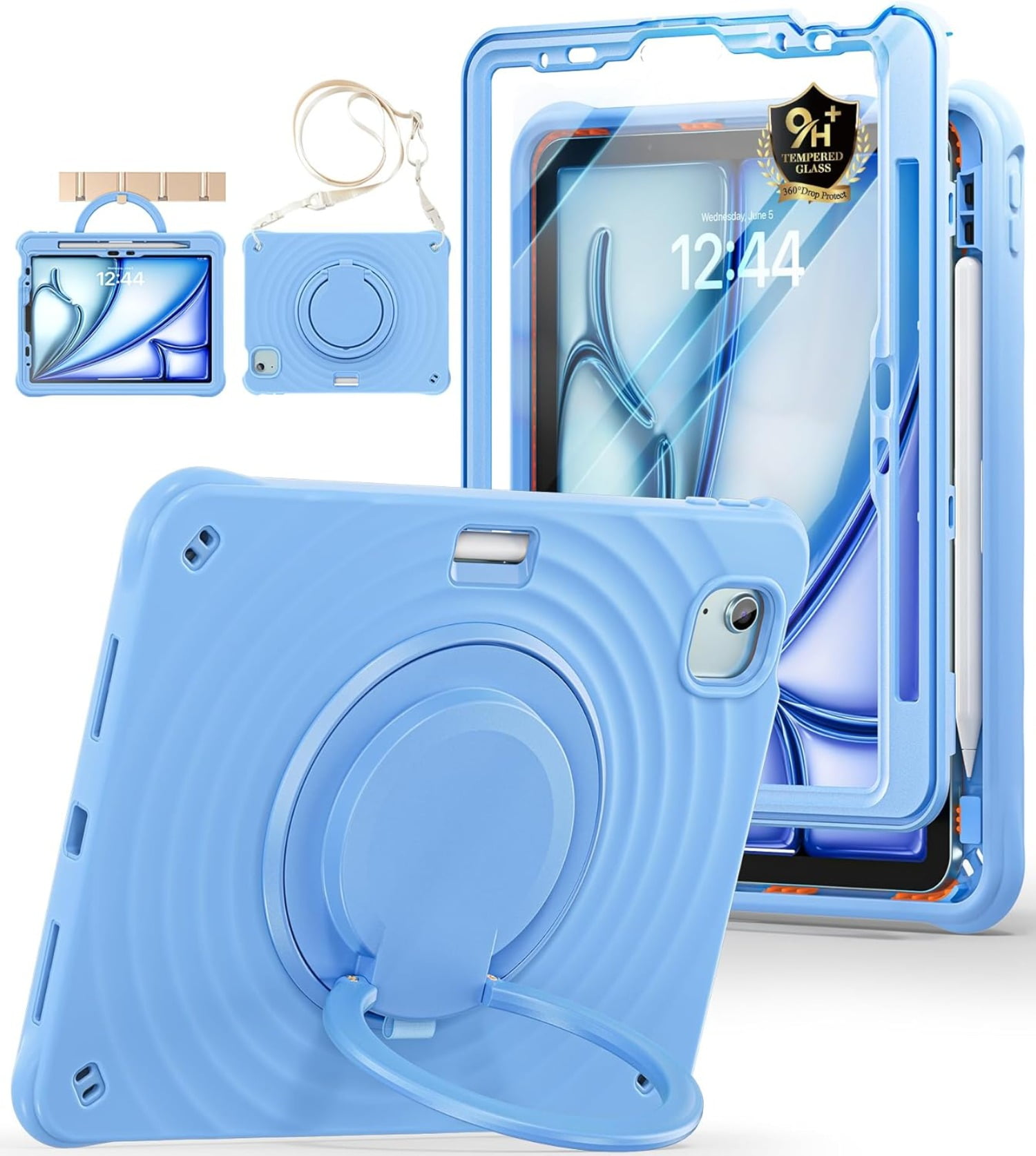 Case for iPad Air 11 inch M3 (2025) / M2 (2024),with Class Screen ...