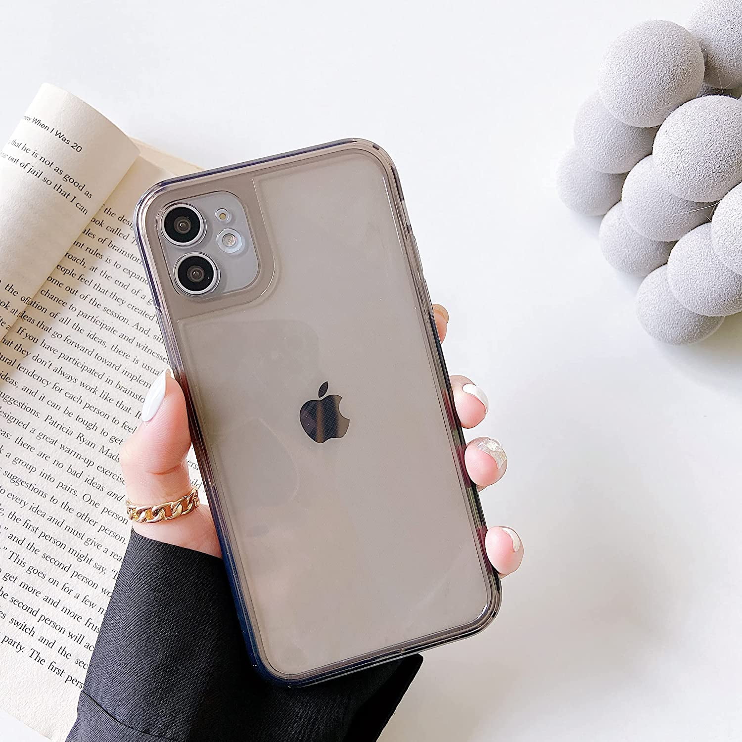 Case for iPhone 11 6.1 inch,Clear Soft Silicone Bumper Protective Retro ...