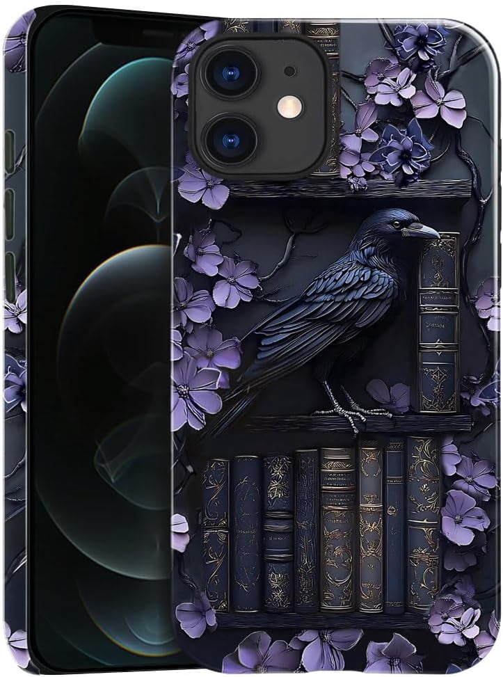 Case for iPhone 11, Anti-Scratch Glossy Case Cover, Purple Gothic Bird ...