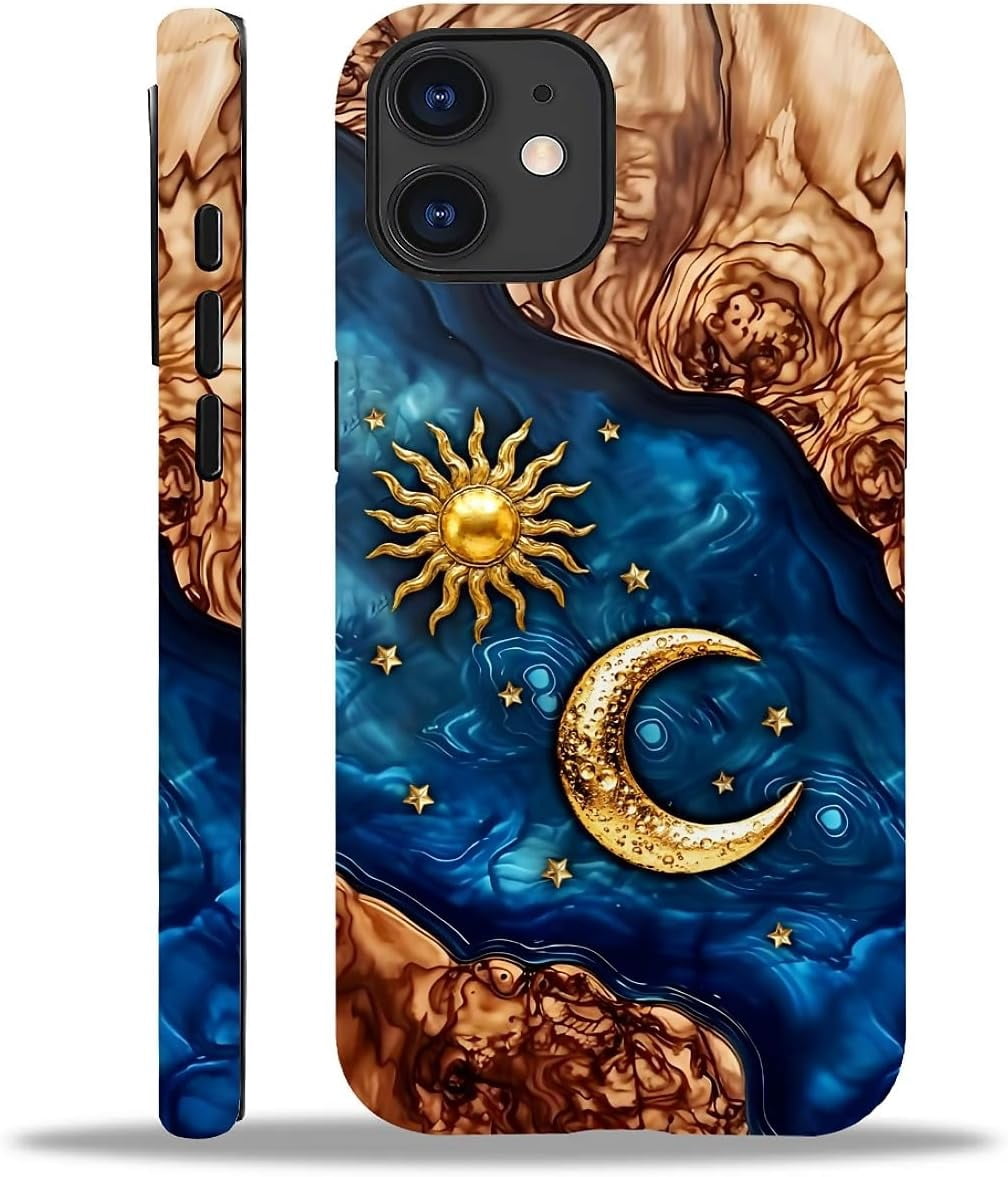 Case for iPhone 11,Bizarre Sun Moon Exquisitely Pattern Double ...