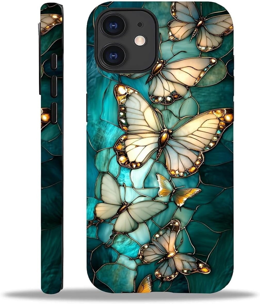 Case for iPhone 11,Bright Butterfly Exquisitely Pattern Double ...