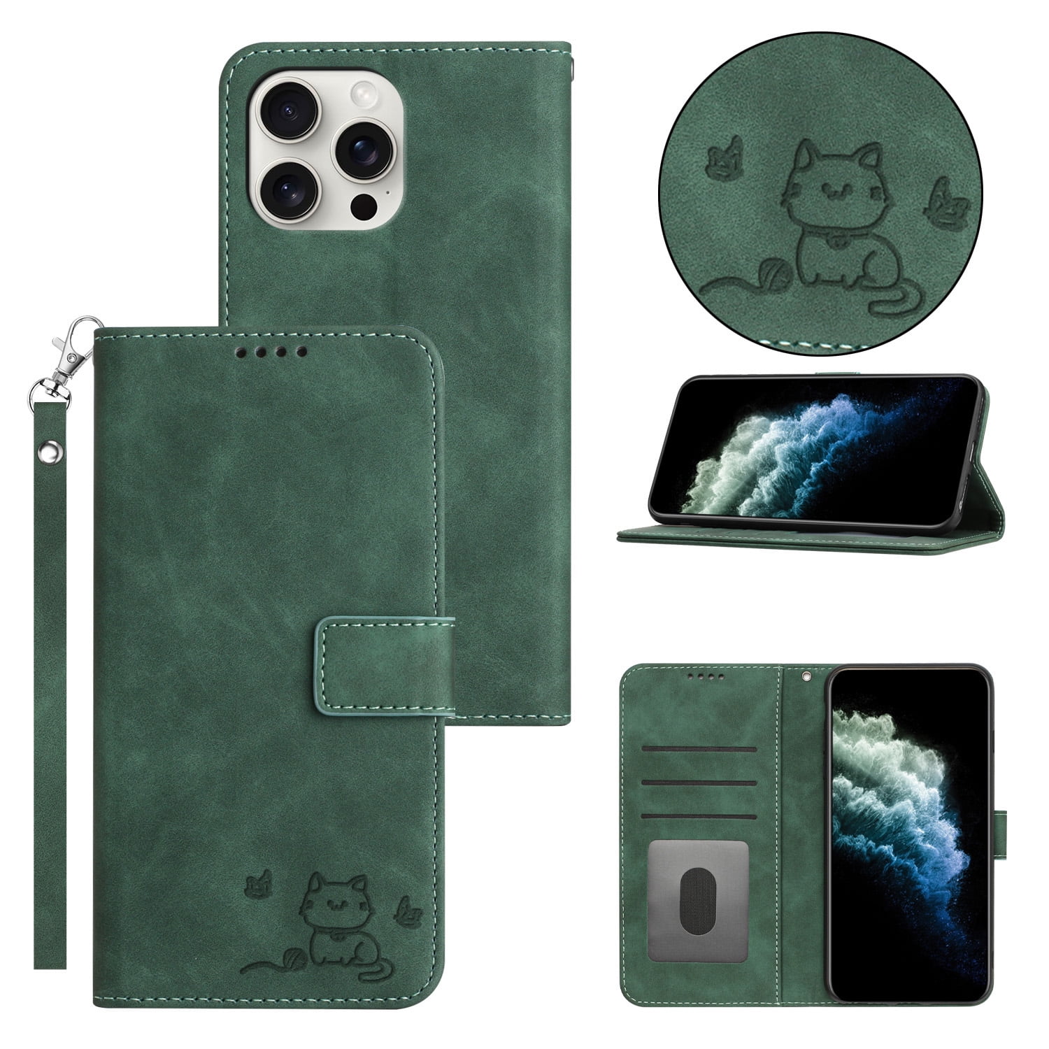 Case for iPhone 11PROWallet protective case, credit card clip, flip ...