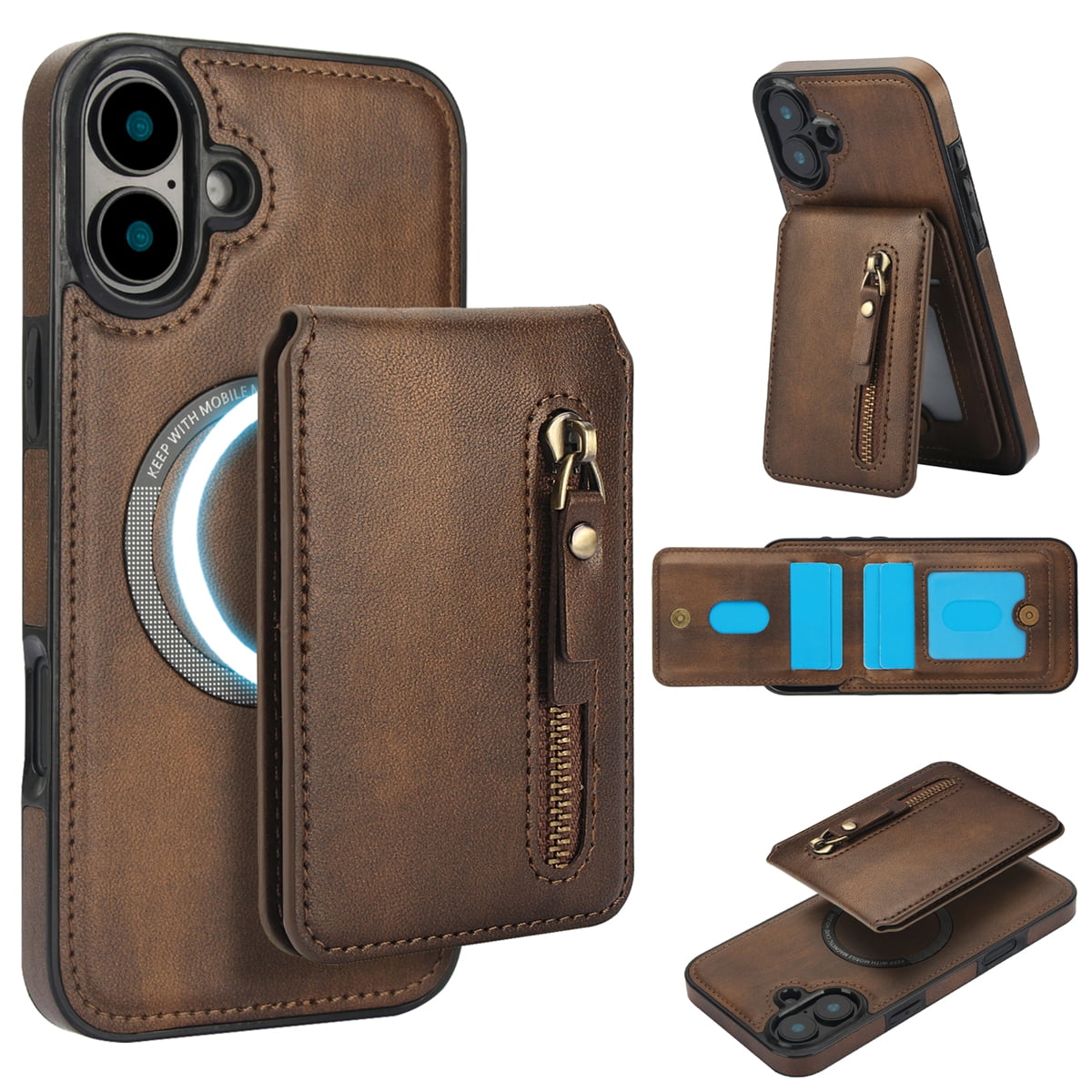 Case for iPhone 12 5.4 Wallet case, PU Leather RFID Barrier Phone Cover ...