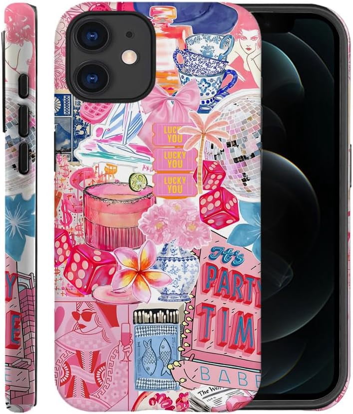 Case for iPhone 12, Fits Frosted Case Design for Girl Women, Pink ...