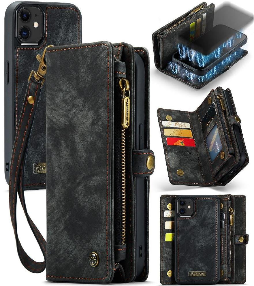 Case for iPhone 12 Mini Wallet Cover Trifold with Strong Magnetic ...