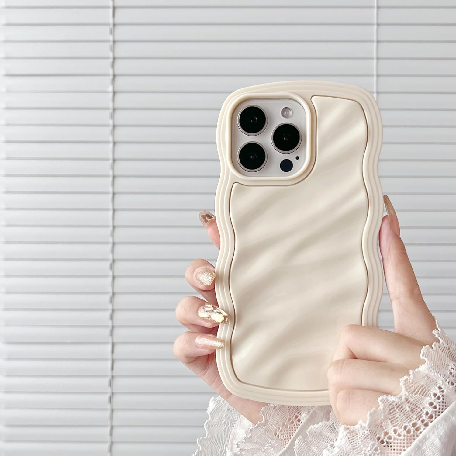 Case for iPhone 13 Pro,3D Wave Water Ripple Pattern Curly Wavy Frame ...