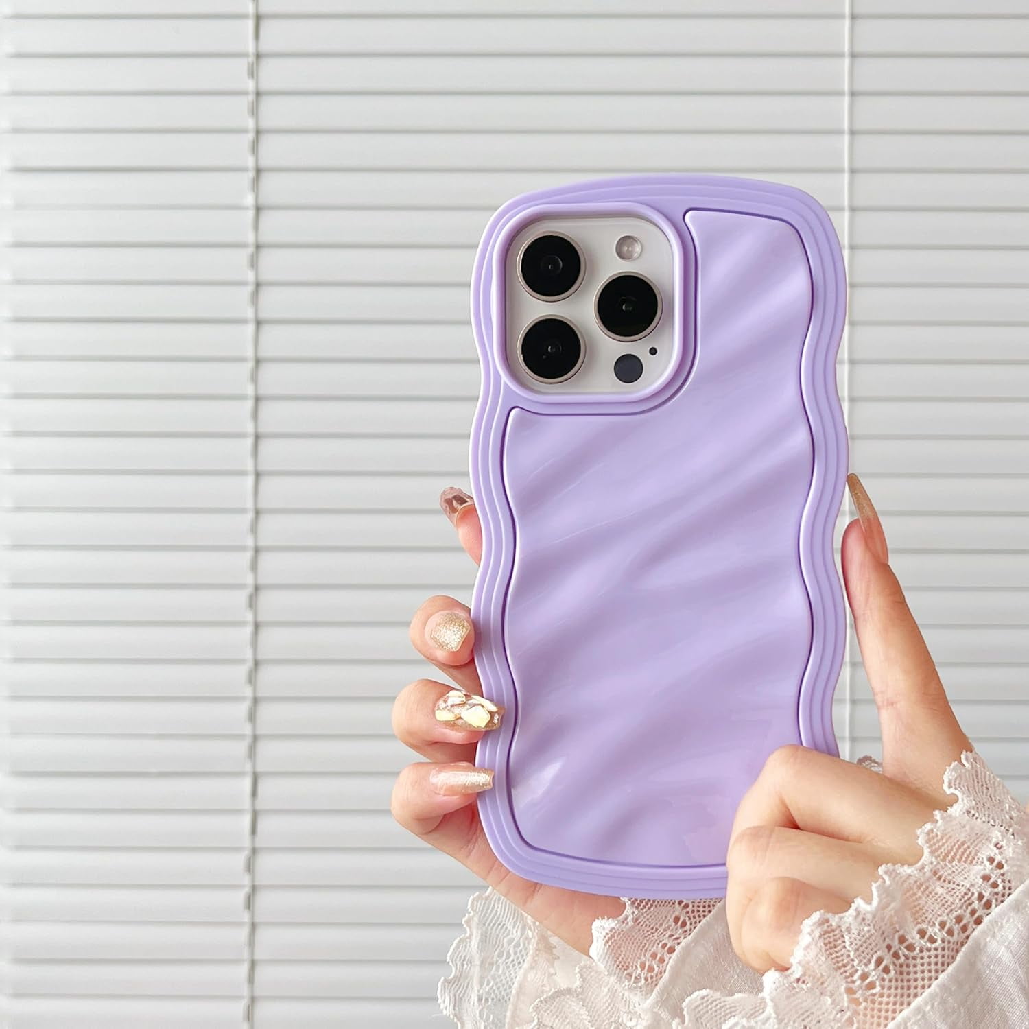 Case for iPhone 13 Pro,3D Wave Water Ripple Pattern Curly Wavy Frame ...