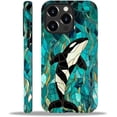 Case for iPhone 13 Pro Max,Colored Glass Dolphin Exquisitely Pattern ...