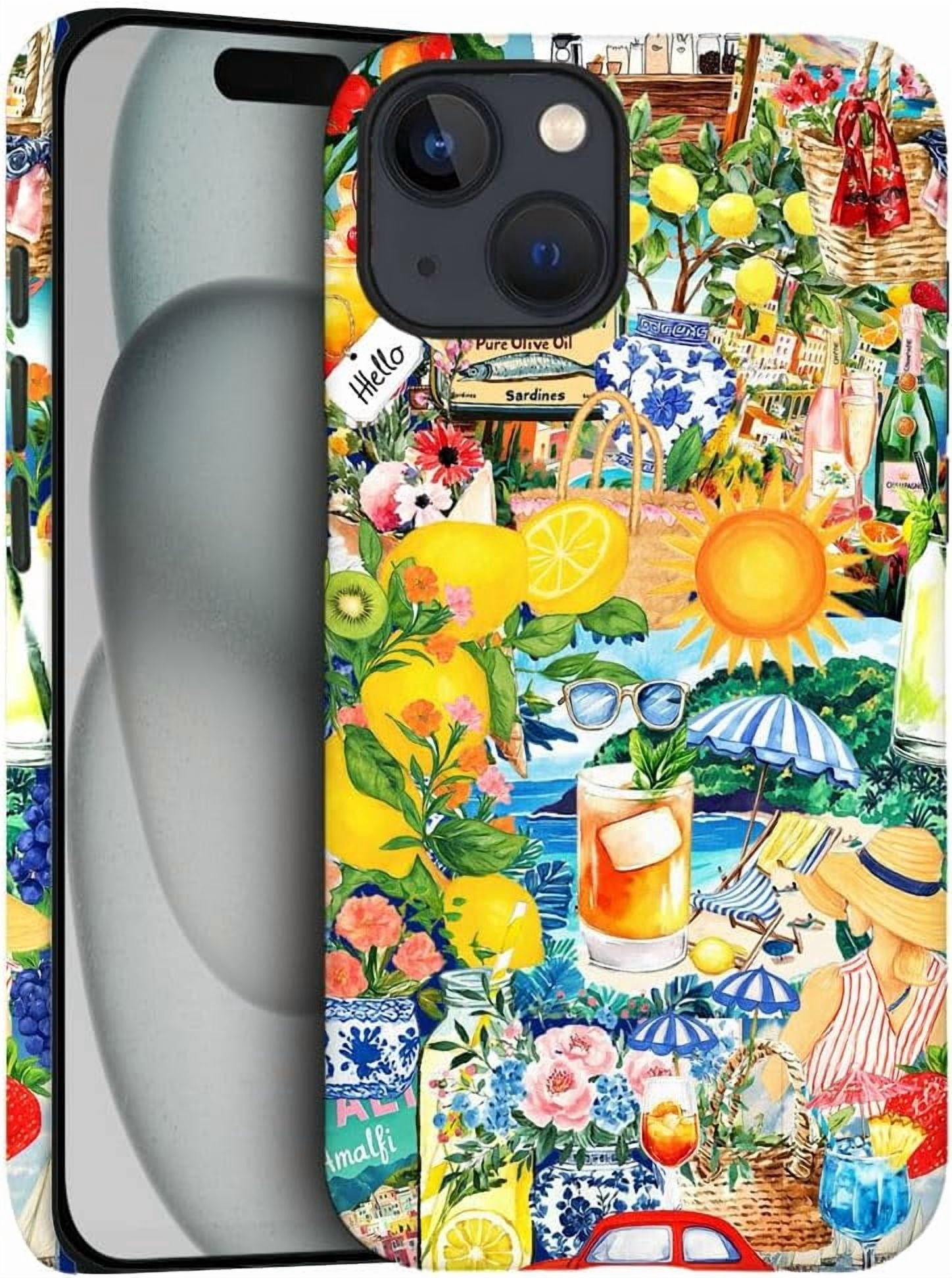 Case for iPhone 14, Lemon Summer Collage Phone Case Slim Silicone ...