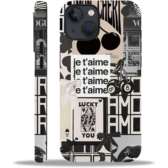 Case for iPhone 14 Plus,Monogram Exquisitely Pattern Double Protective ...