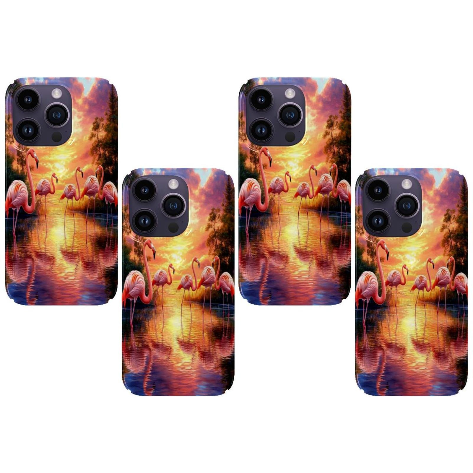 Case for iPhone 14 Pro 4 Pack Flamingo Sunset Printed PBT Shockproof ...