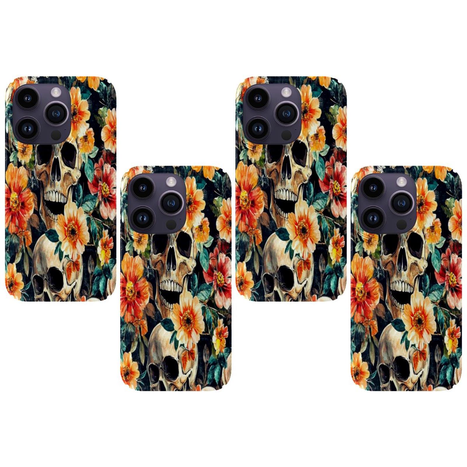 Case for iPhone 14 Pro Max 4 Pack Painted Skull Printed PBT Shockproof ...