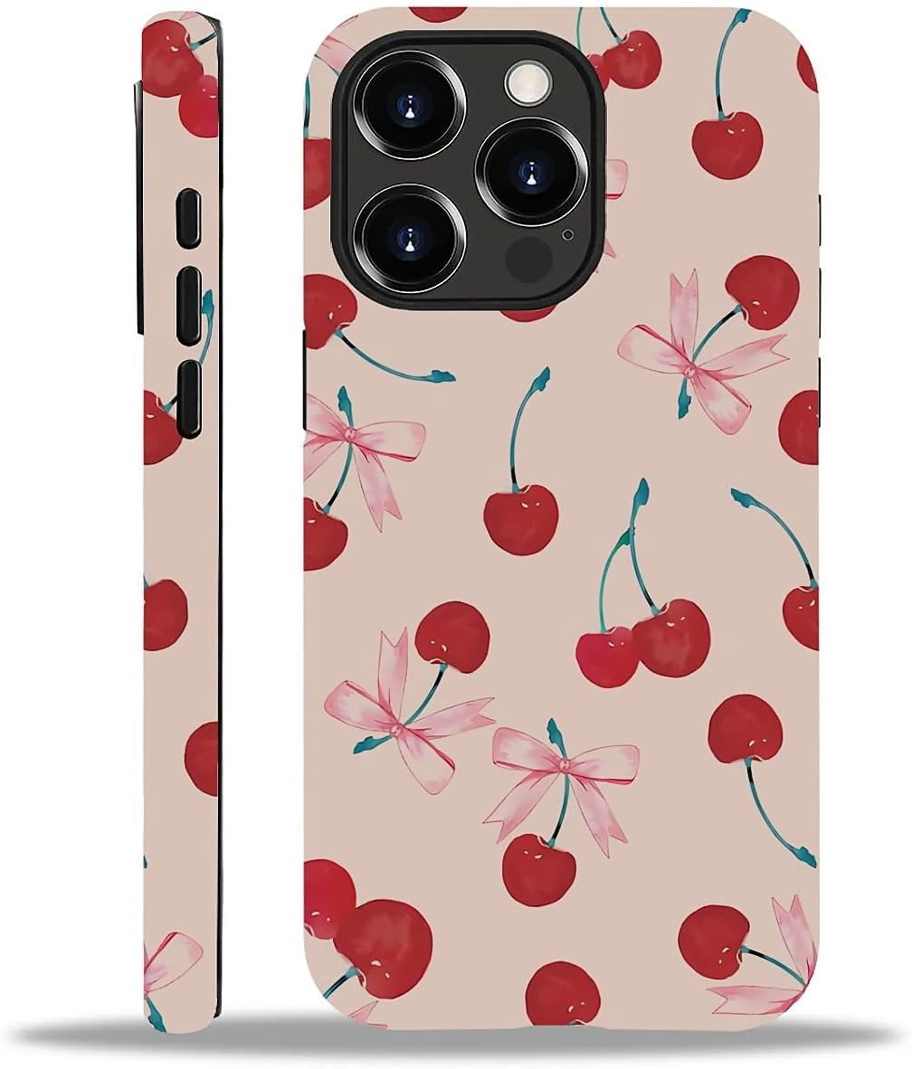 Case for iPhone 14 Pro Max,Exquisite Cherry Exquisitely Pattern Double ...