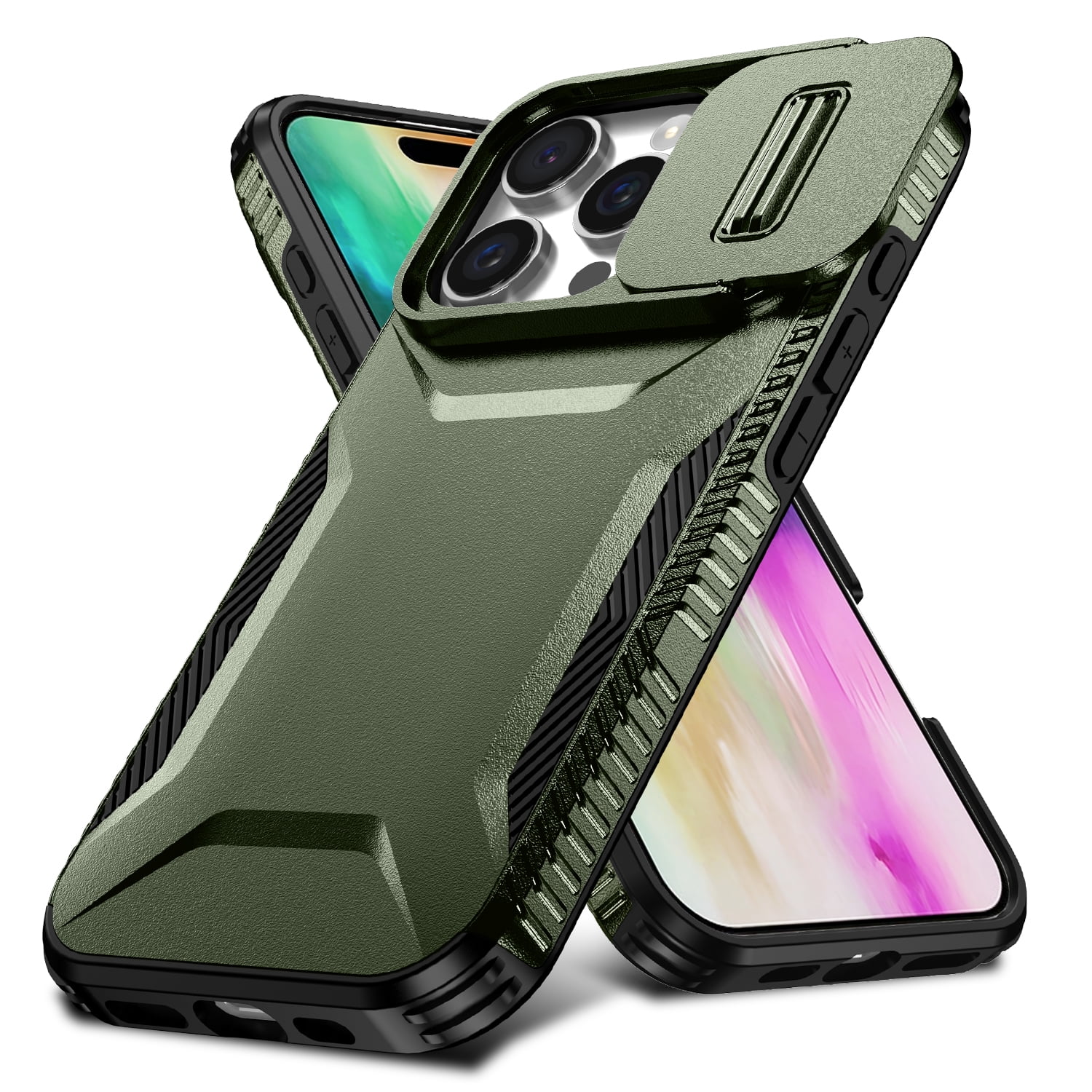 Case for iPhone 14 Sliding camera cover, military grade shock resistant ...