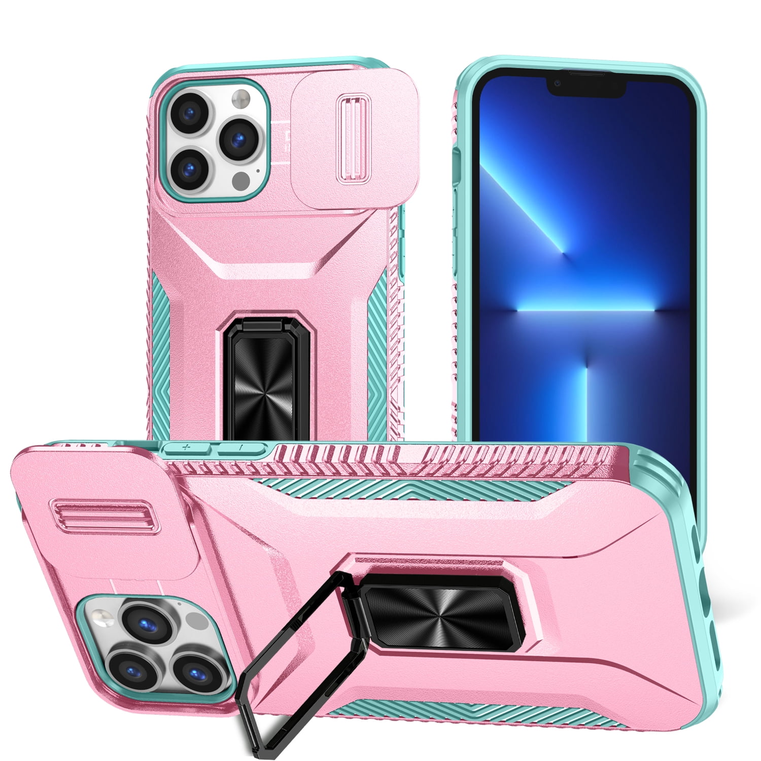 Case for iPhone 15 (6.1) Sliding camera cover, military grade shock ...
