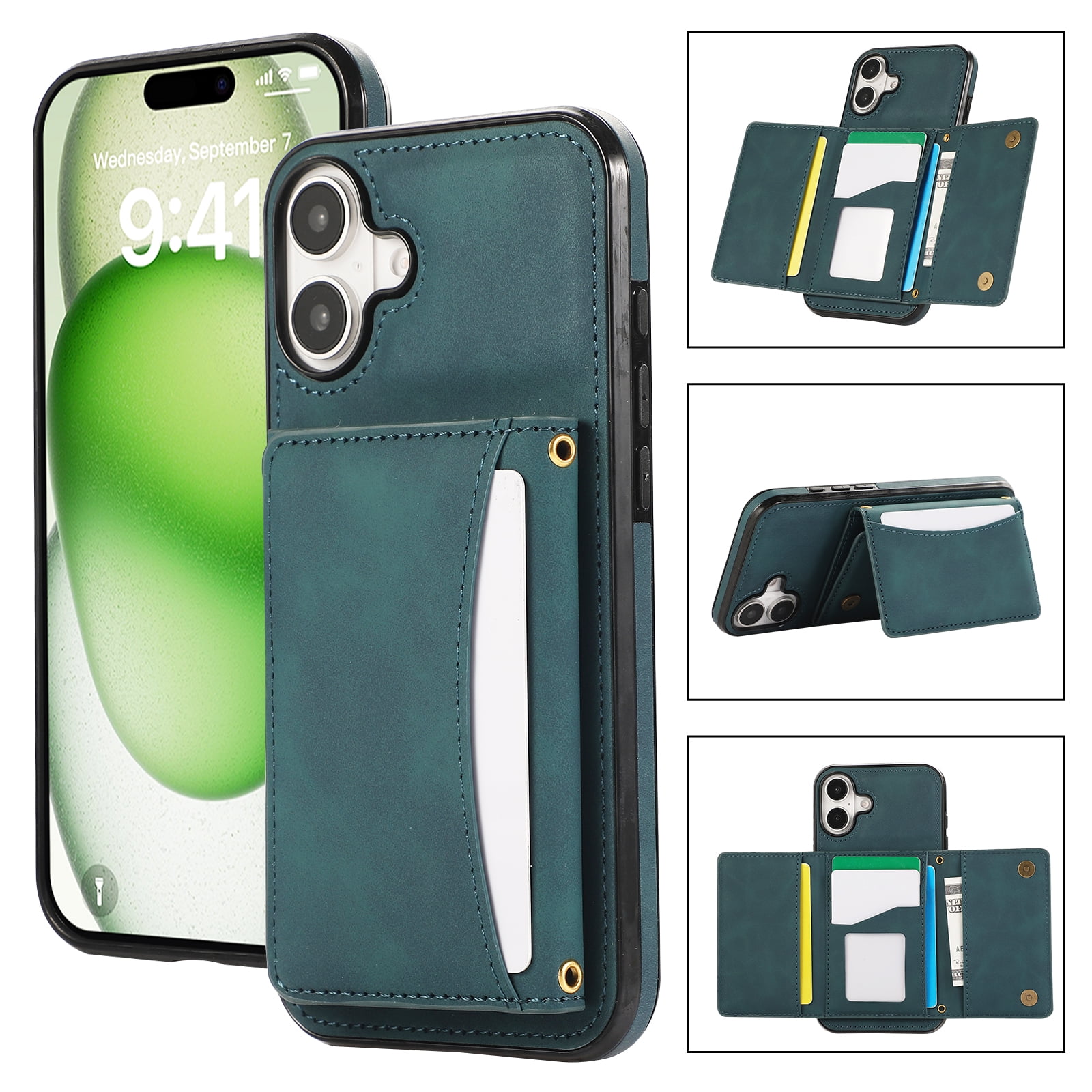 Case for iPhone 16 PRO6.3 Wallet style phone case, protective cover ...