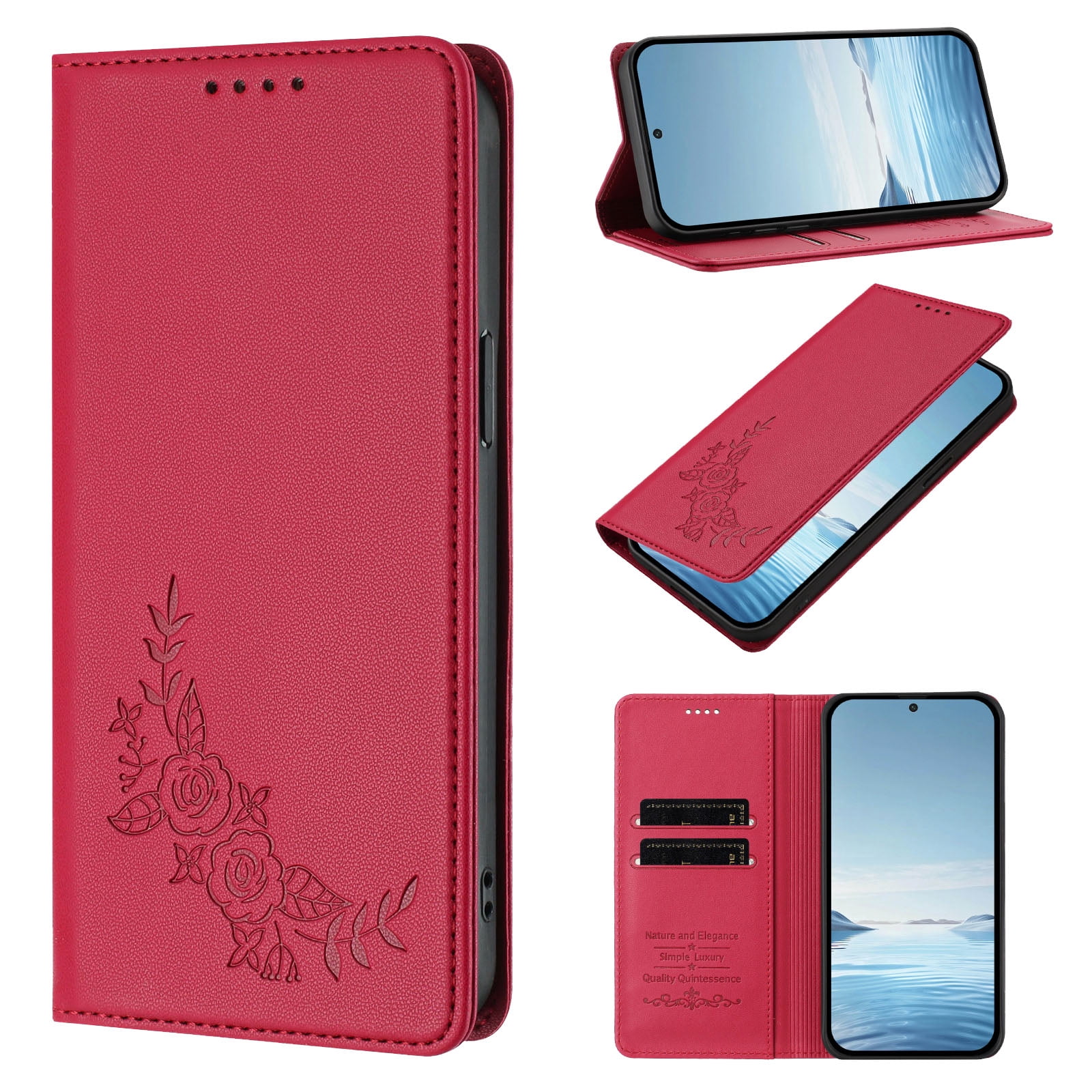 Case for iPhone 16 Plus, Shockproof PU Leather Flip Wallet Case with ...