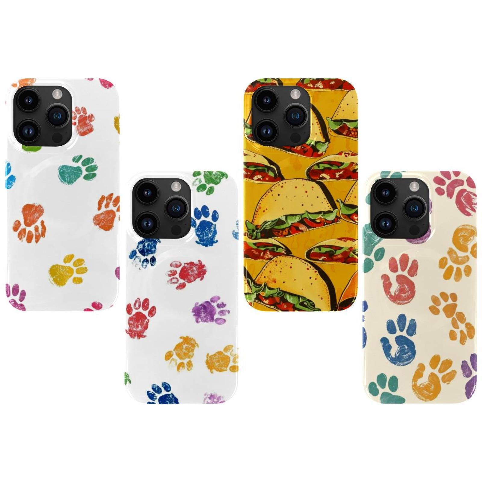 Case for iPhone 16 Pro 4 Pack Dog Paw Prints Printed PBT Shockproof ...