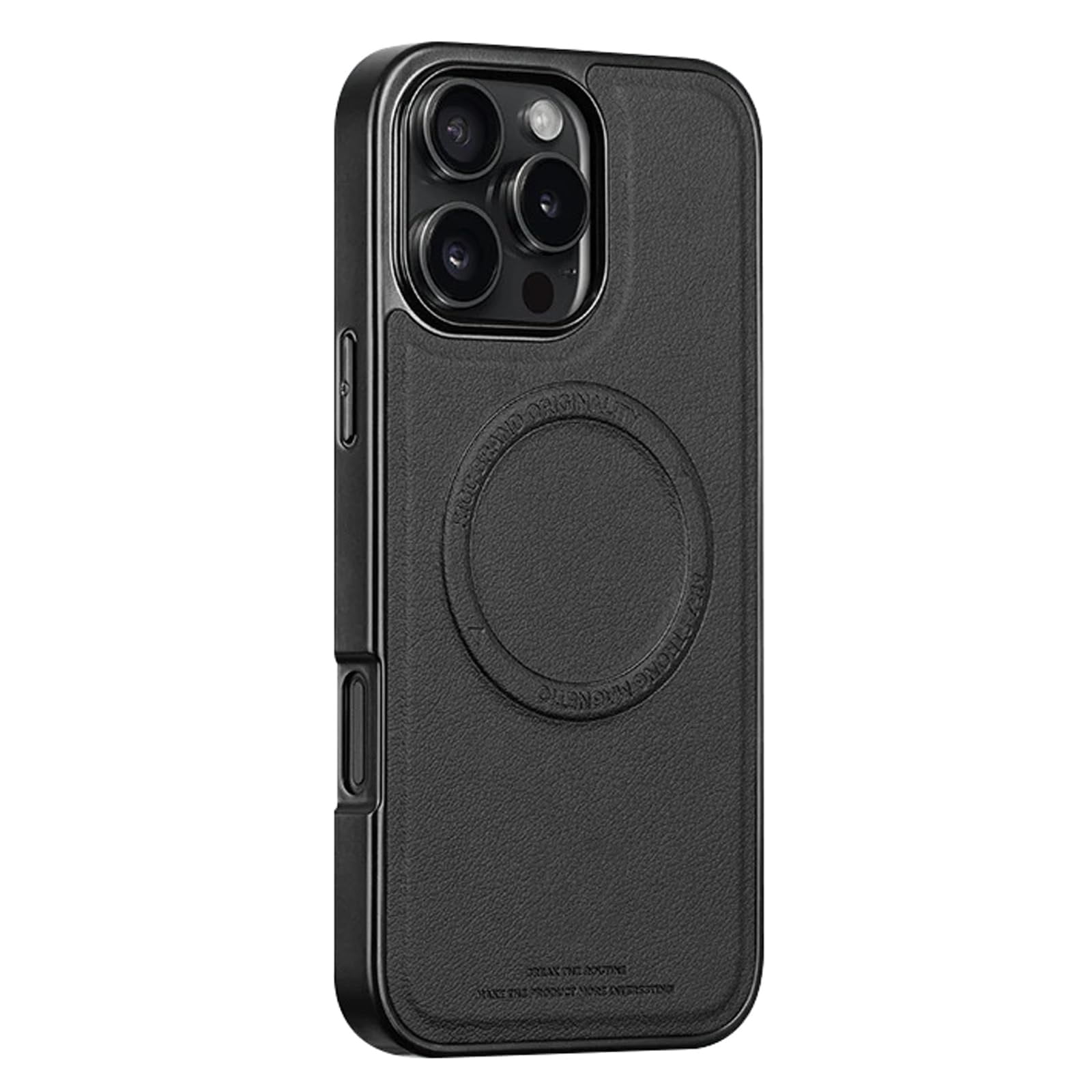 Case for iPhone 16 Pro Max/16 Pro/16, Electroplated Frame Lychee ...