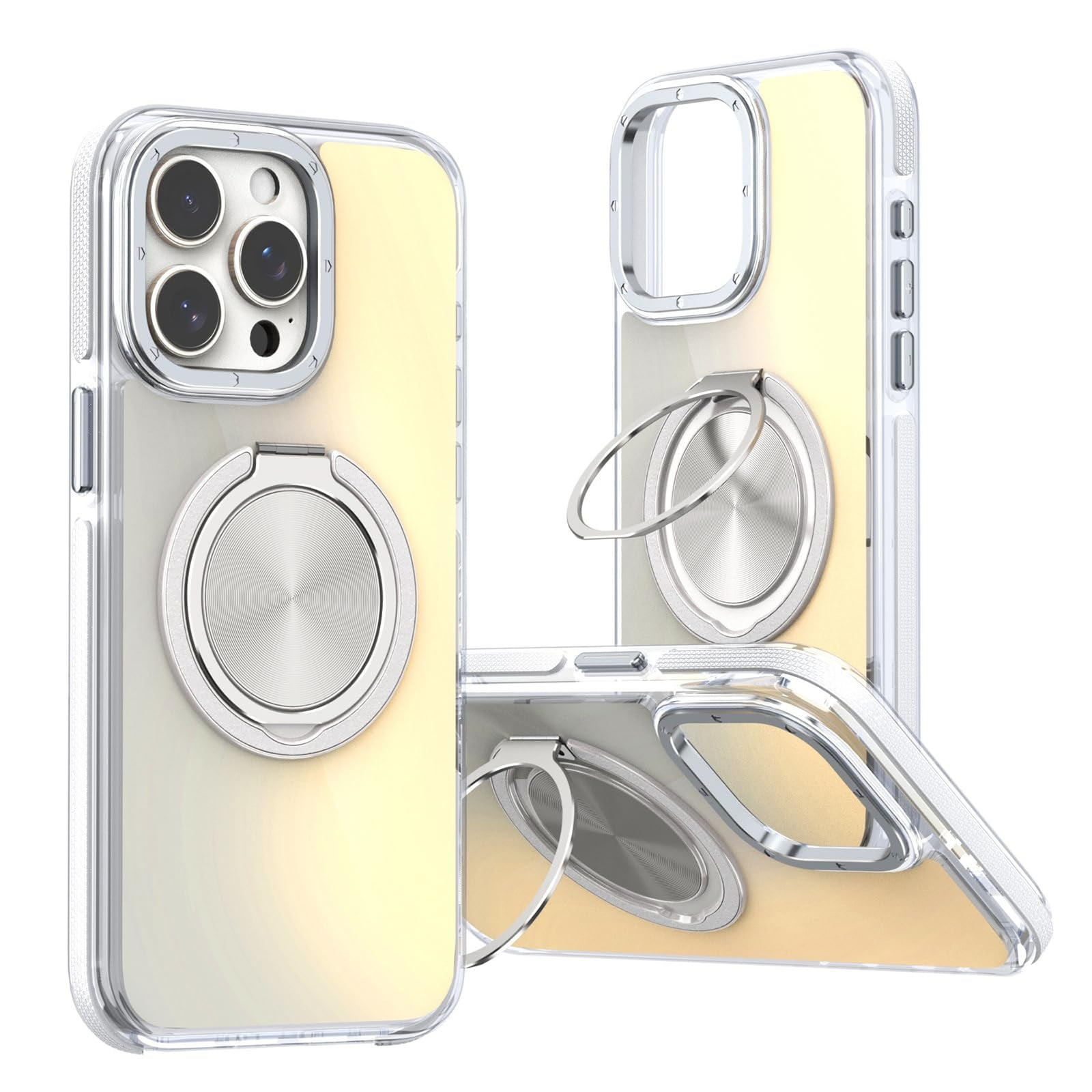 Case for iPhone 16 Pro Max/16 Pro/16 Plus/16, Rotating Ring Stand Cover ...