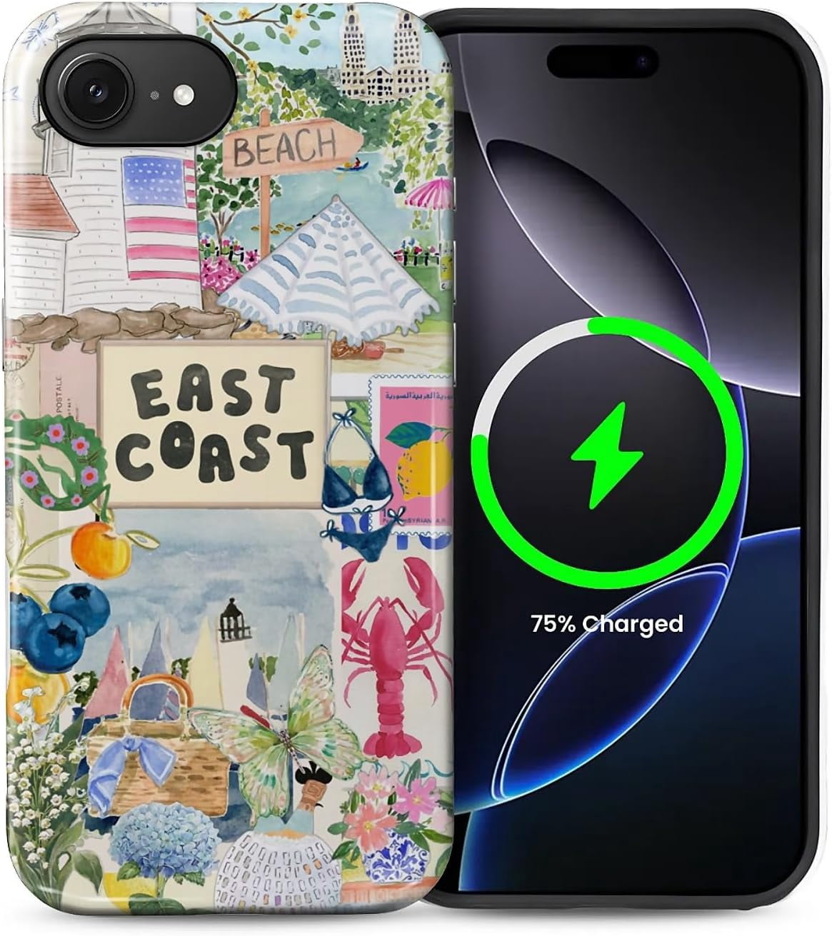 Case for iPhone 16e,Compatible with MagSafe,Coquette Italian Summer ...