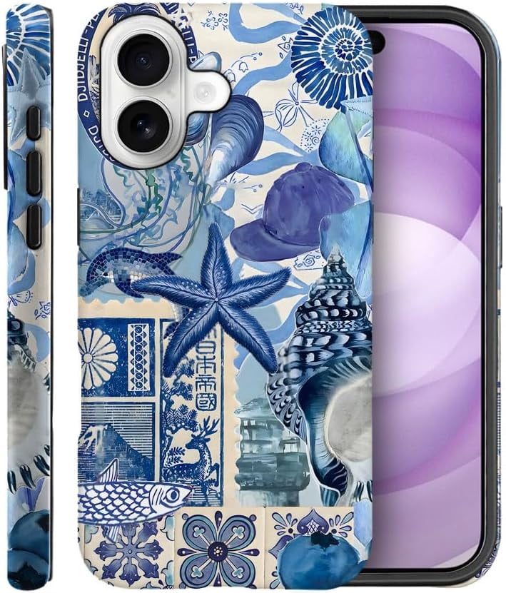 Case for iPhone 17, Fits Frosted Case Design for Girl Women, Beach Blue ...