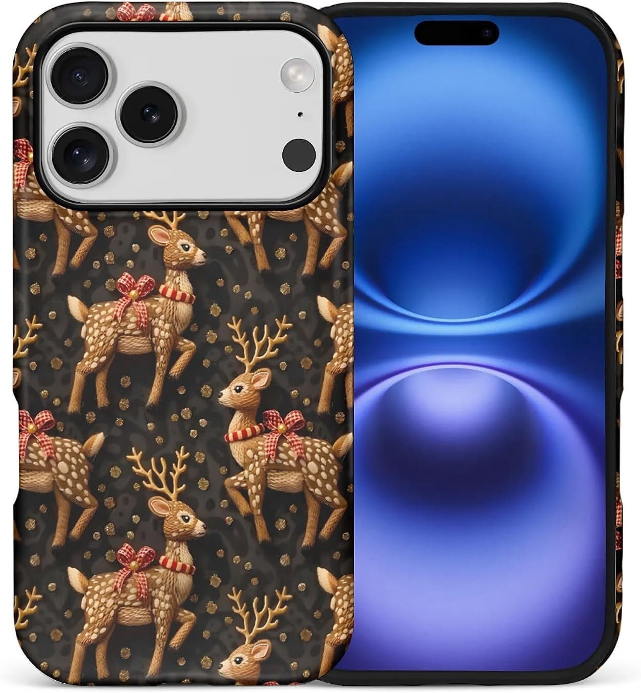 Case for iPhone 17 Pro,Coquette Christmas Reindeer Exquisitely Pattern ...