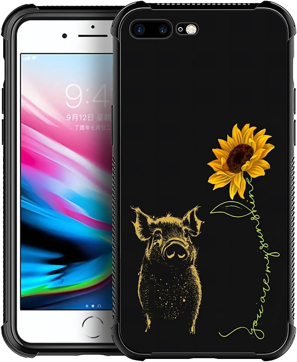 Case for iPhone 7 Plus/8 Plus, Soft Silicone Hard Acrylic Protection ...