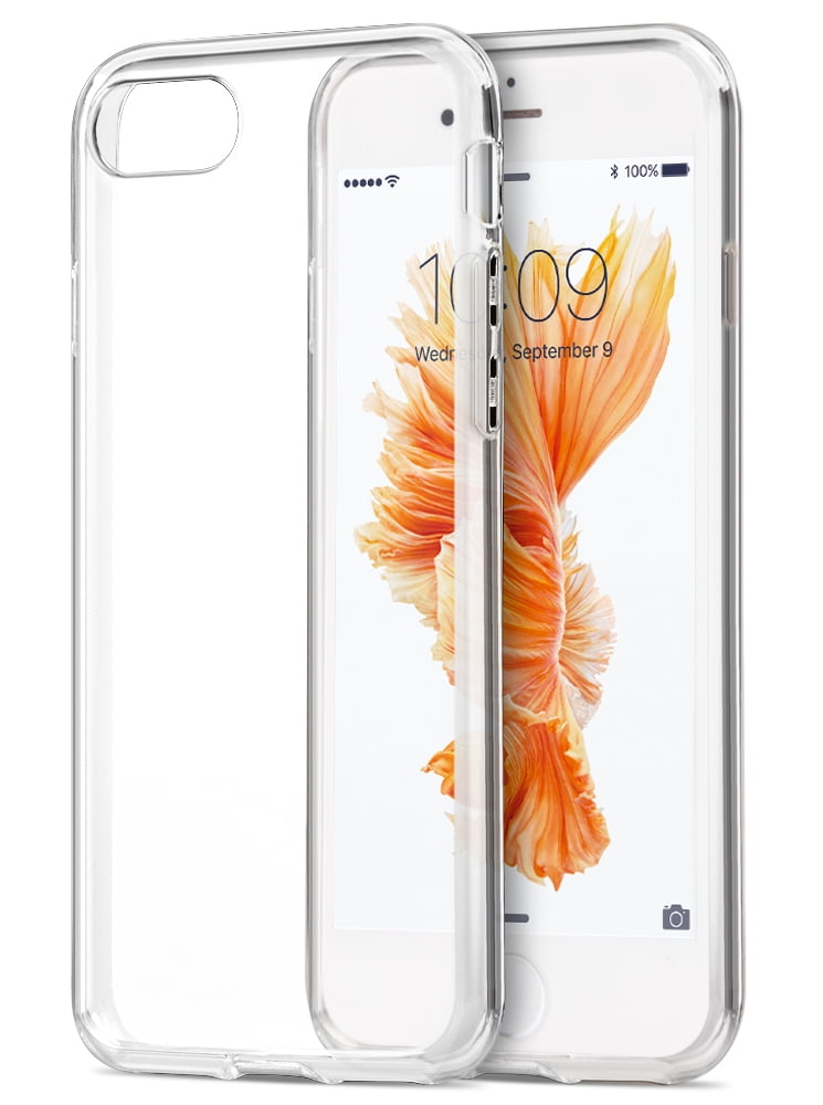 Case for iPhone SE 2022/2020, Transparent See-Thru Clear Flex Gel TPU ...