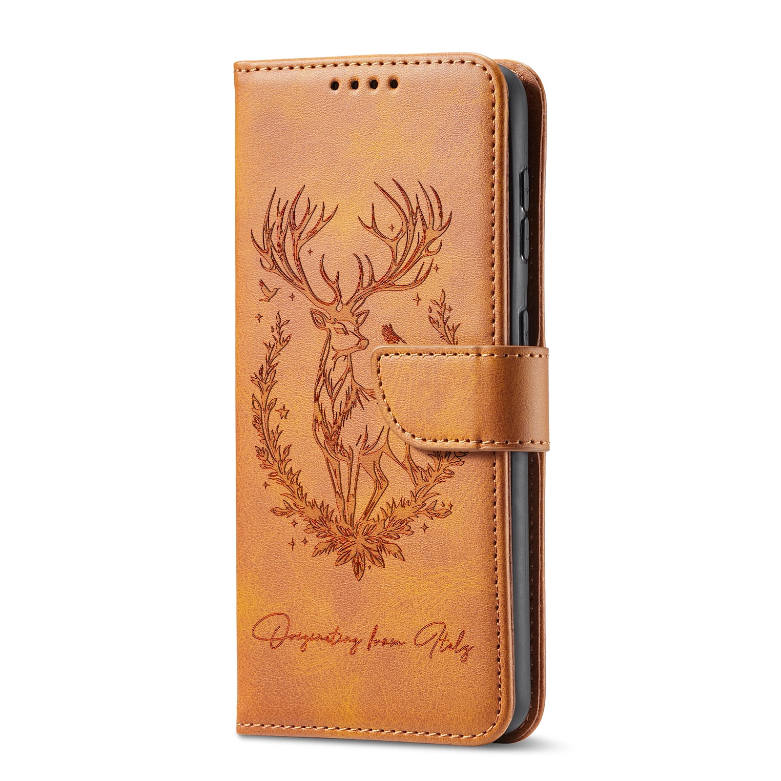 Case for iPhone SE4 Wallet cover embossed lucky deer flip cover ...