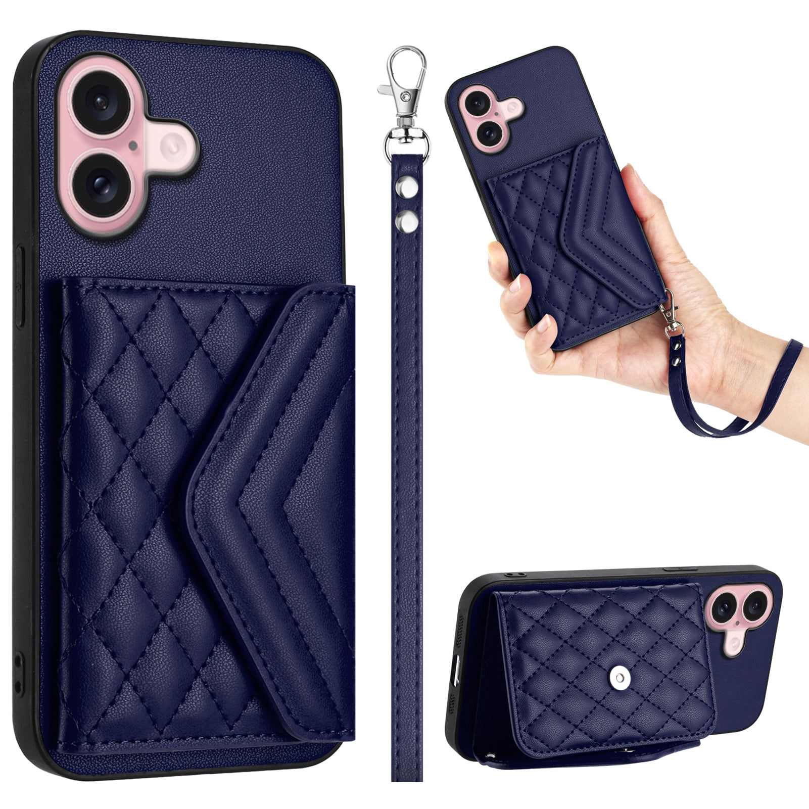 Case for iPhone7E Quilted phone case with a card slot and detachable ...
